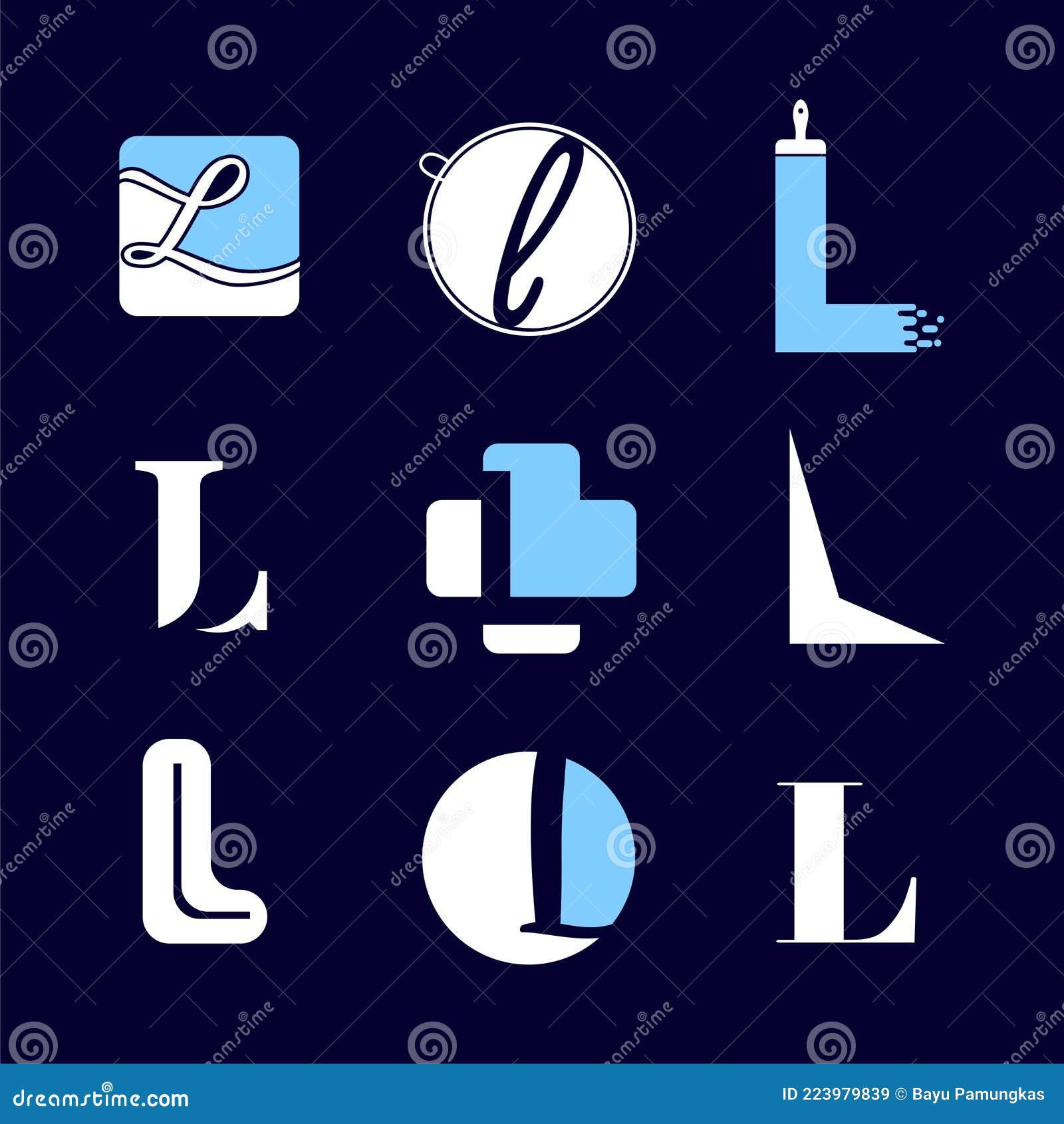 Alphabet Letters Set L Logo Element. L Letter Collection Vector ...