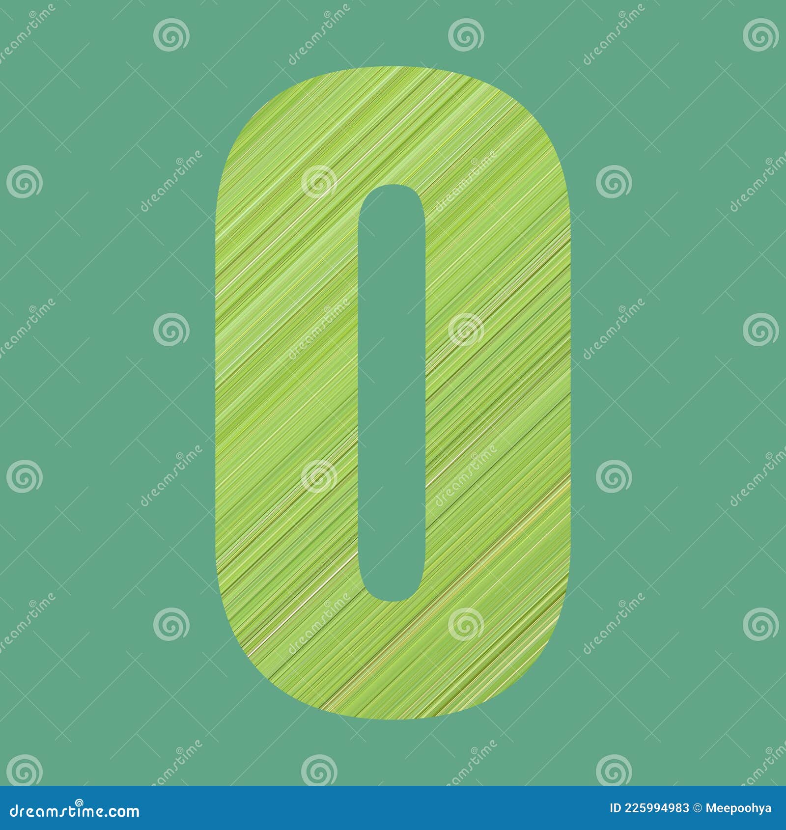 Alphabet Letters of Shape O in Green Pattern Style on Pastel Green ...