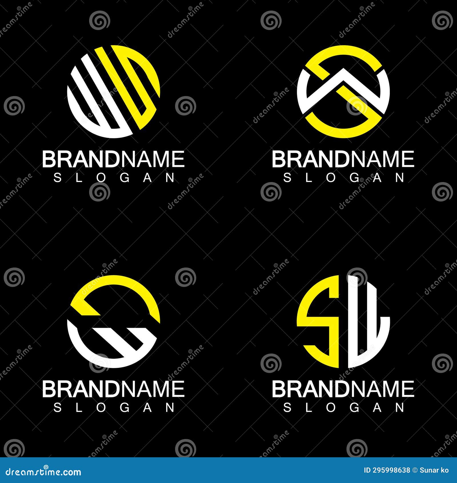 Alphabet Letters SW or WS Logo Design Template Stock Vector ...