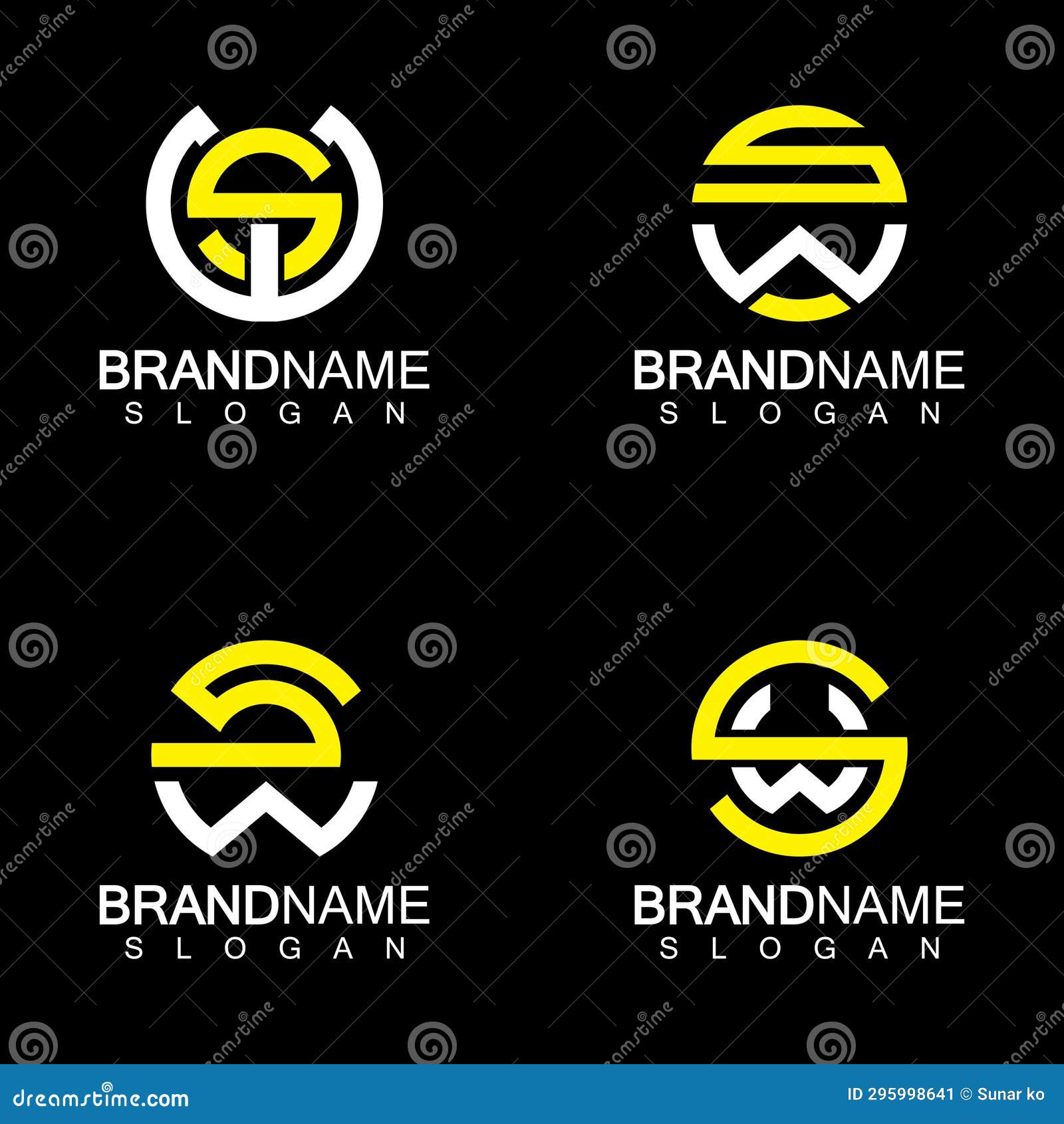 Alphabet Letters SW or WS Logo Design Template Stock Vector ...