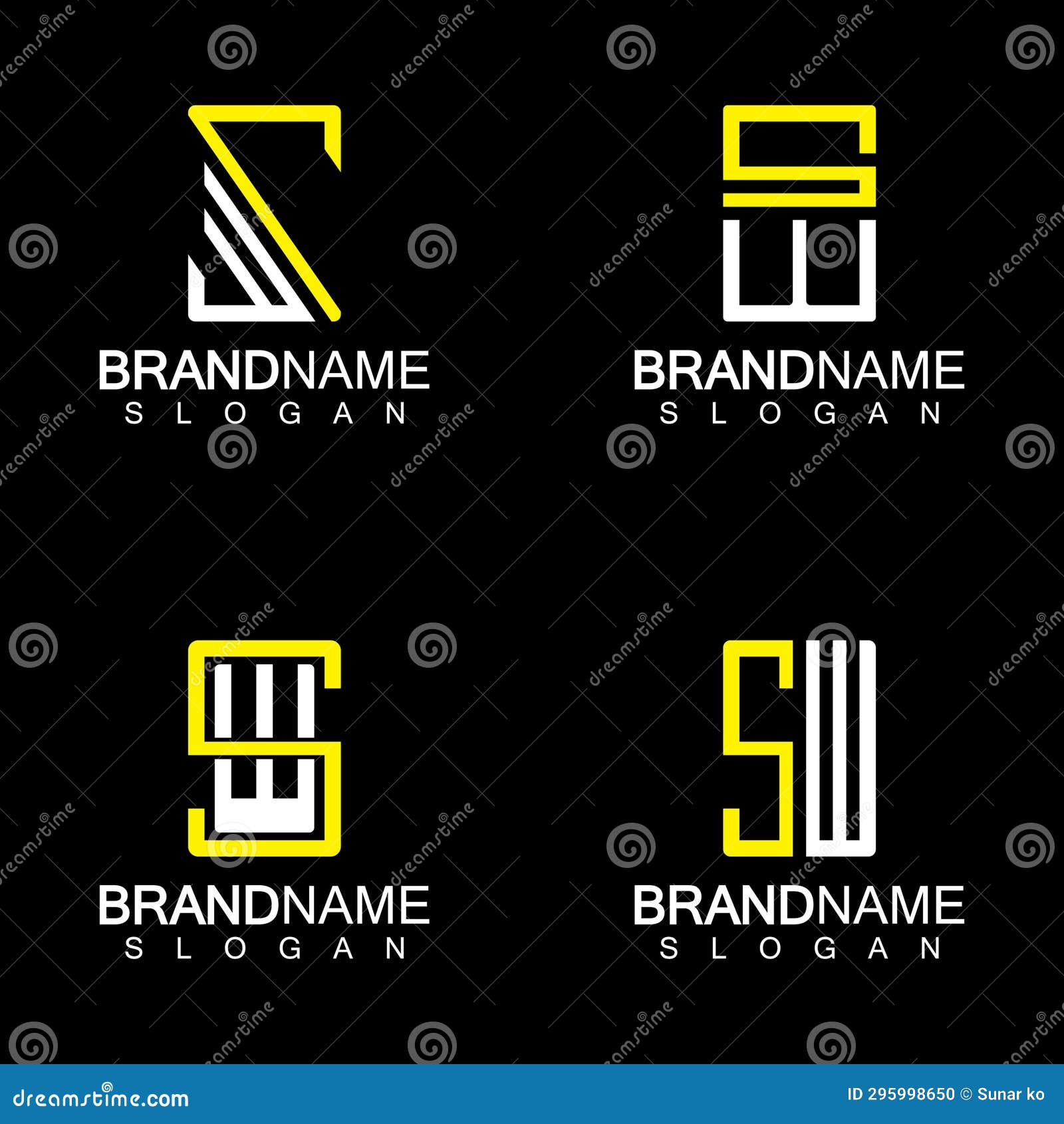 Alphabet Letters SW or WS Logo Design Template Stock Illustration ...