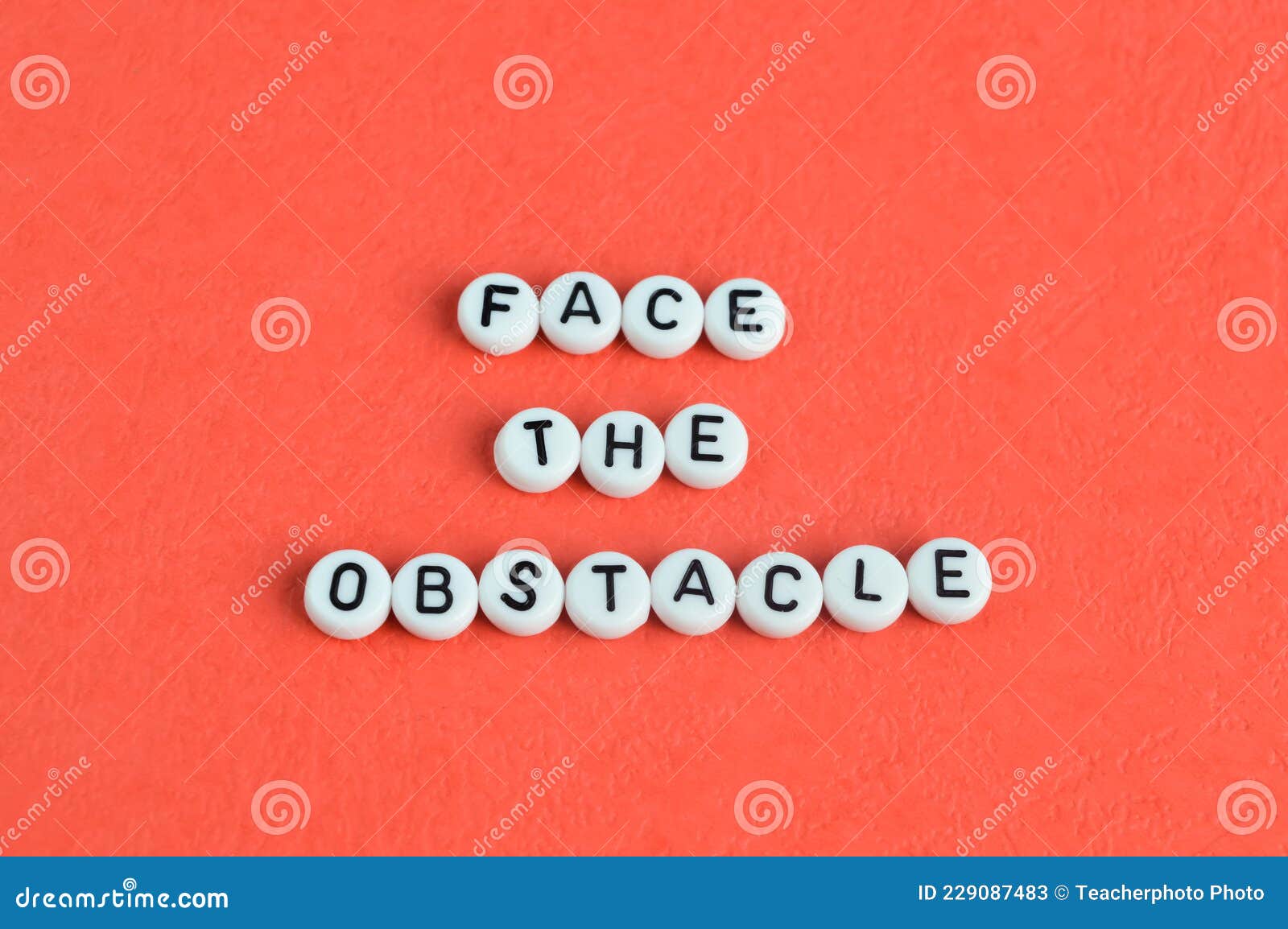 Alphabet Letters with Text FACE the OBSTACLE Stock Image - Image of ...