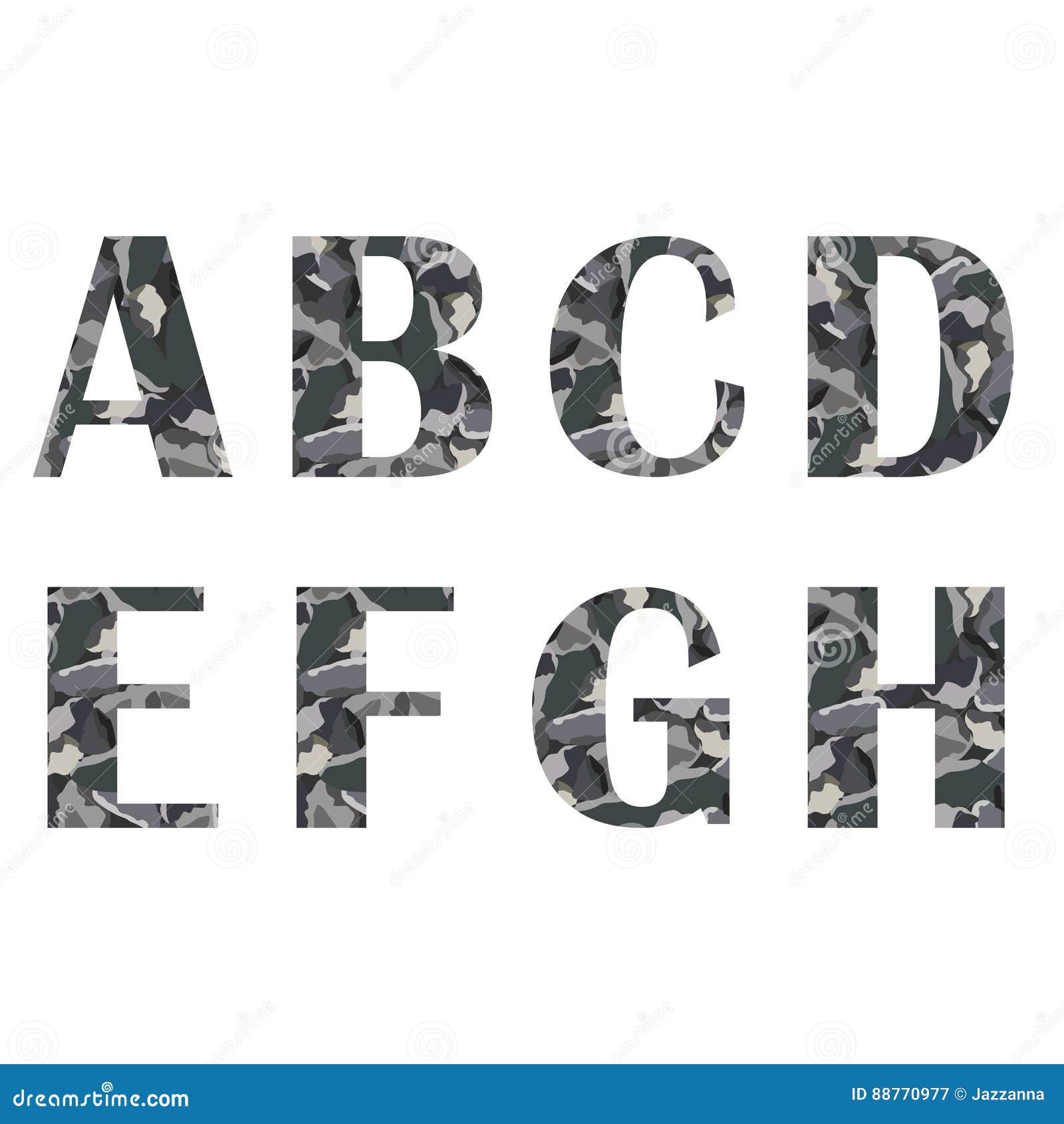 Alphabet Letters a To H in Stone Stock Vector - Illustration of ...