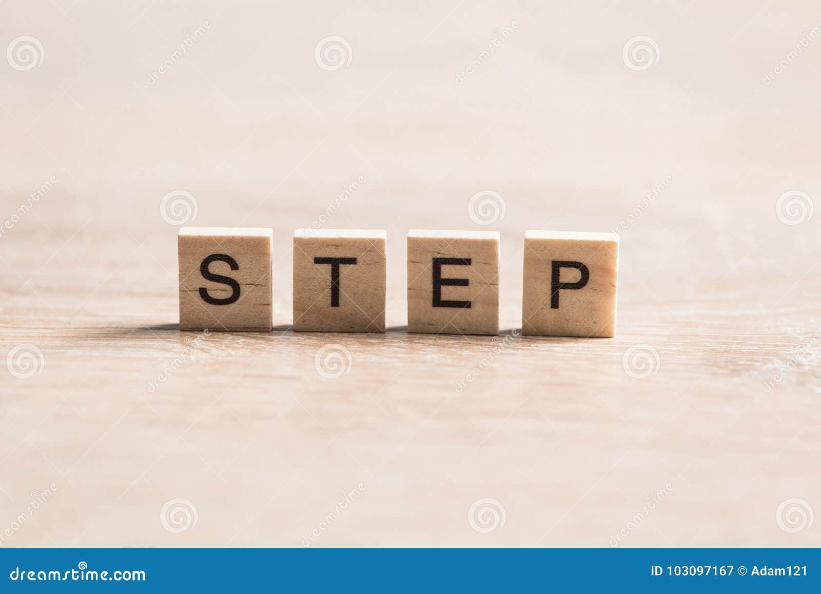 Wooden Elements with Letter Collected Word Step Stock Image - Image of ...
