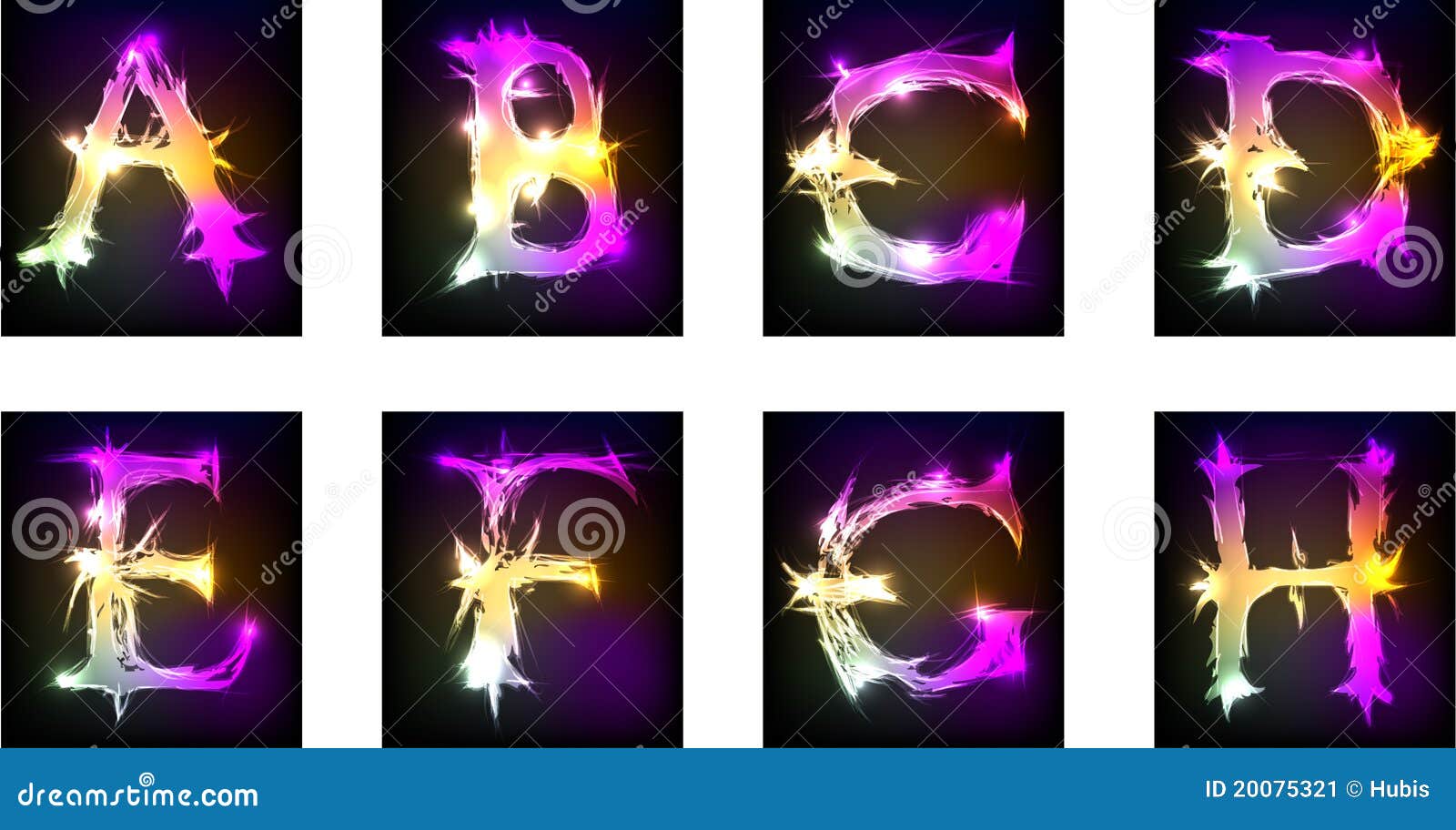 Alphabet Light Design ,part 1 Stock Illustration - Illustration of ...