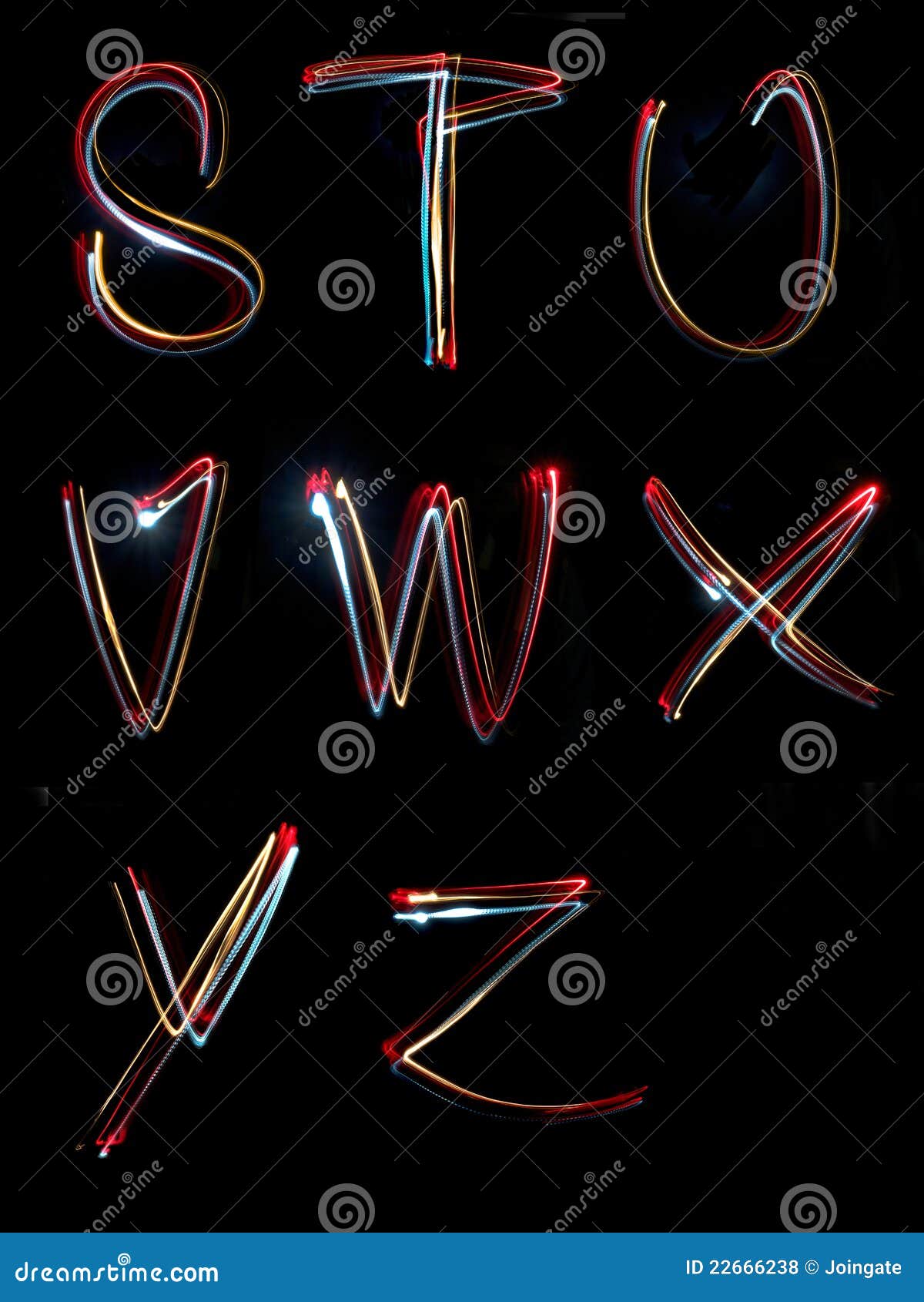 Alphabet Light Neon Writing Long Exposure Stock Photo - Image of laser ...