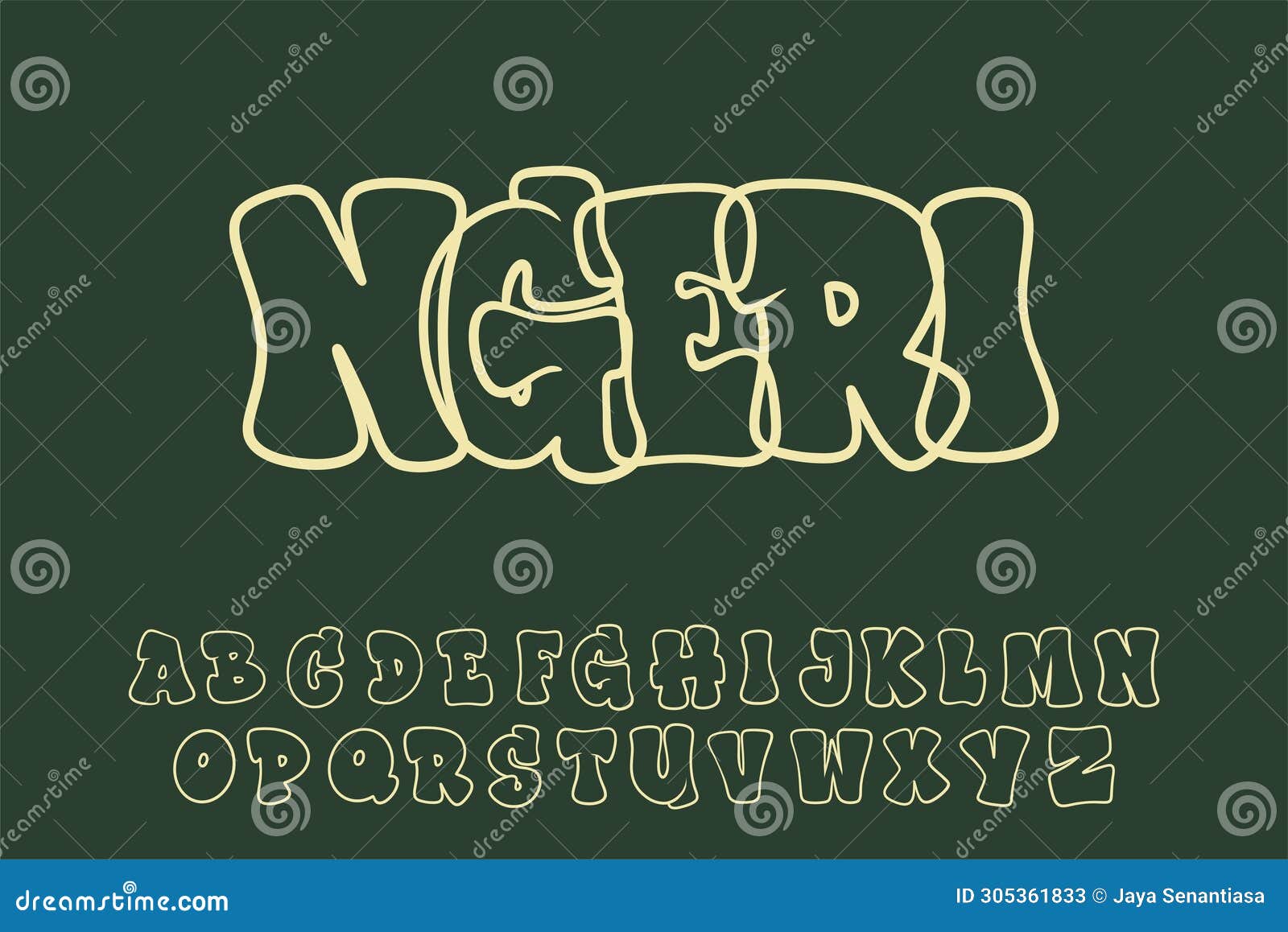 Alphabet Line Graffiti Fat Typeset Cartoon Vector Stock Vector ...