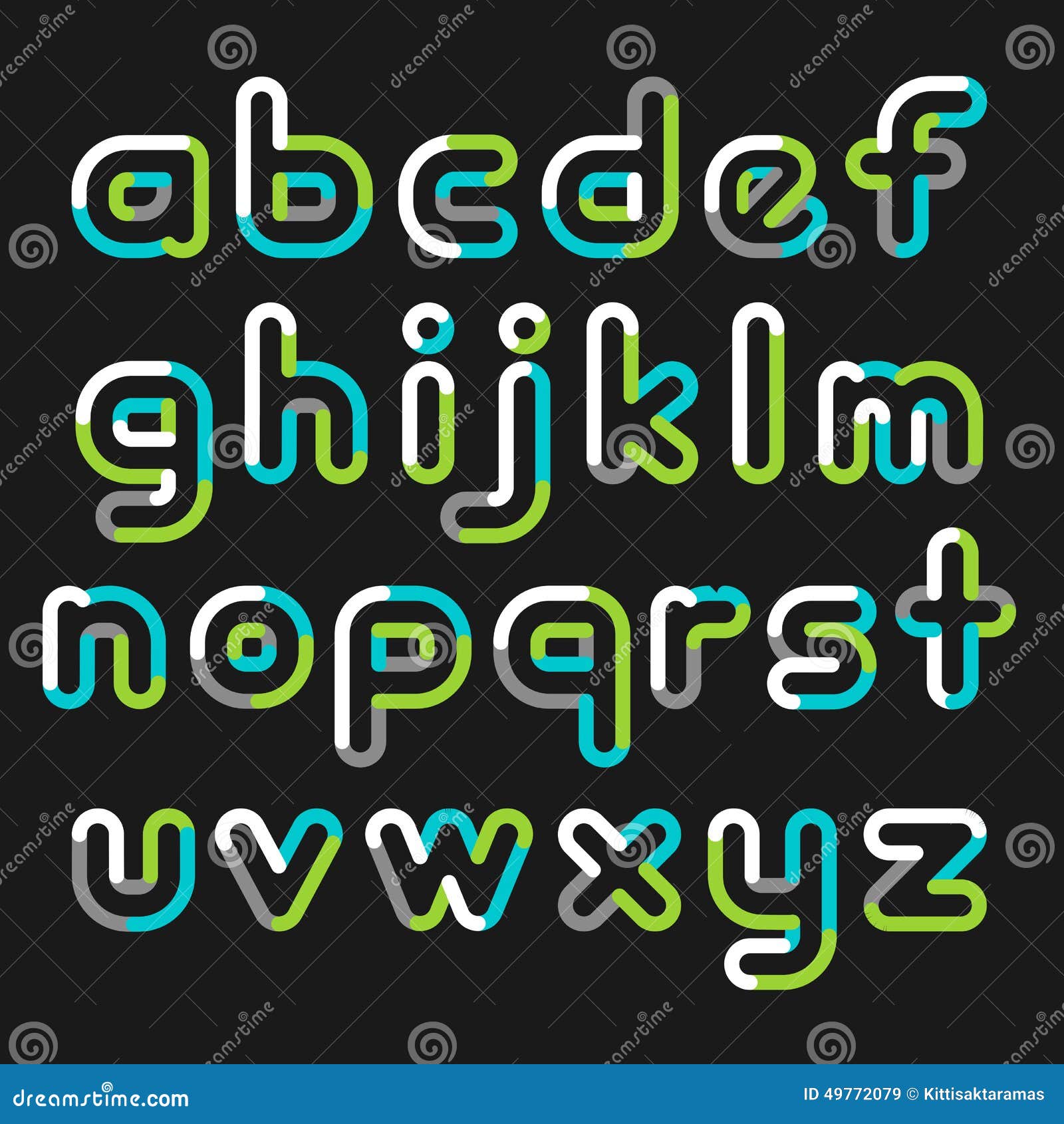 Alphabet Line Transparent Color Font Style. Stock Vector - Illustration ...