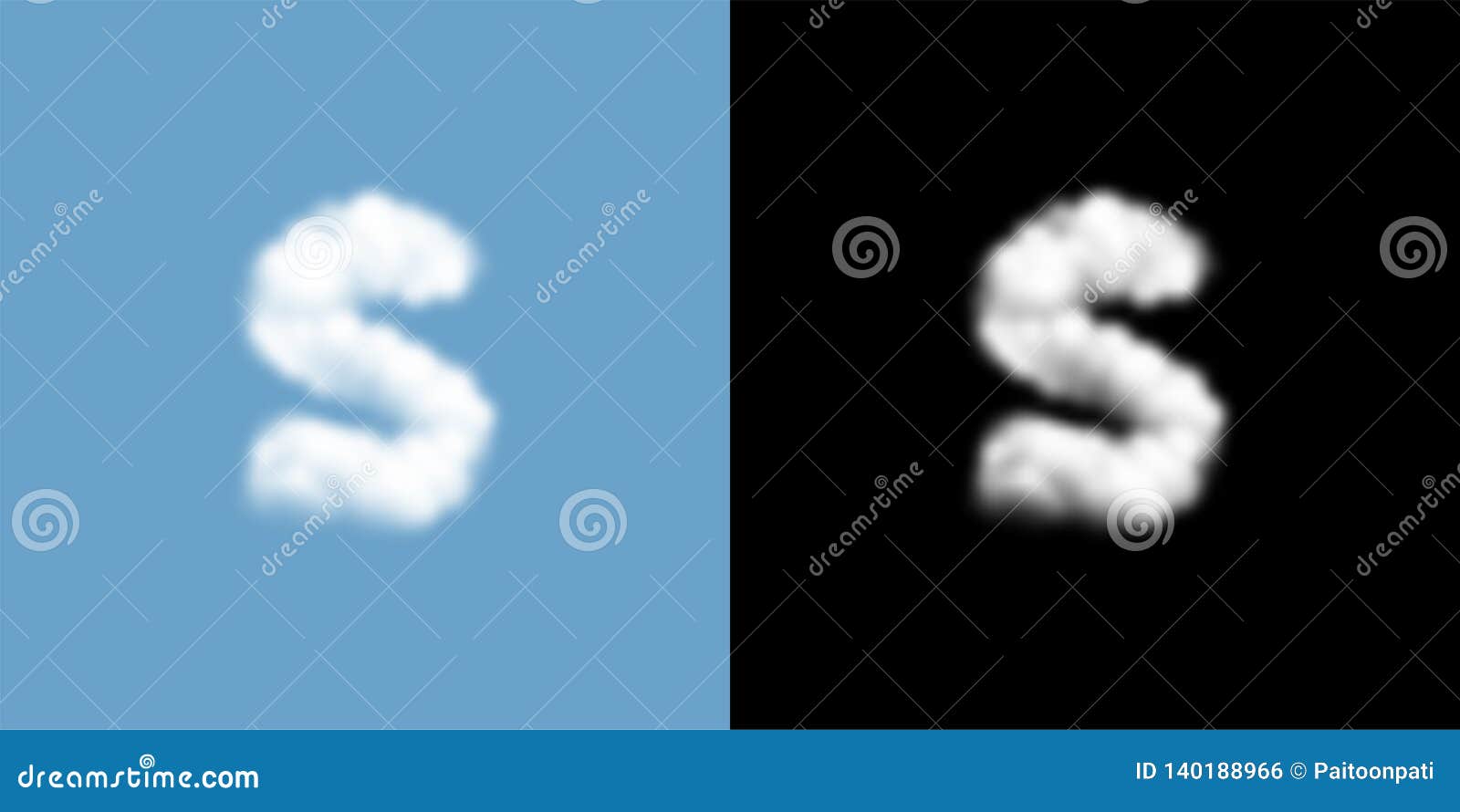 Alphabet Lowercase Set Letter S, Cloud or Smoke Pattern, Transparent ...