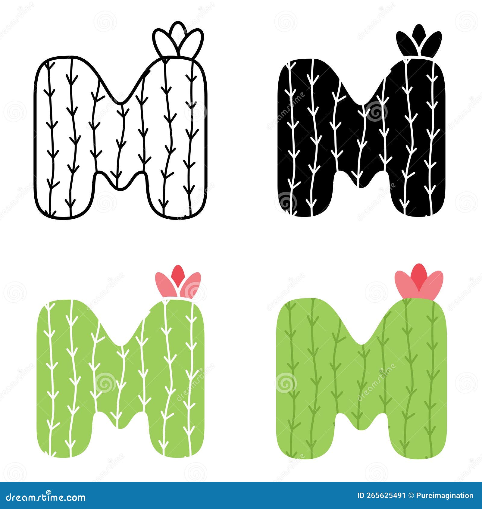 Alphabet M in Flat Style Isolated Stock Vector - Illustration of child ...