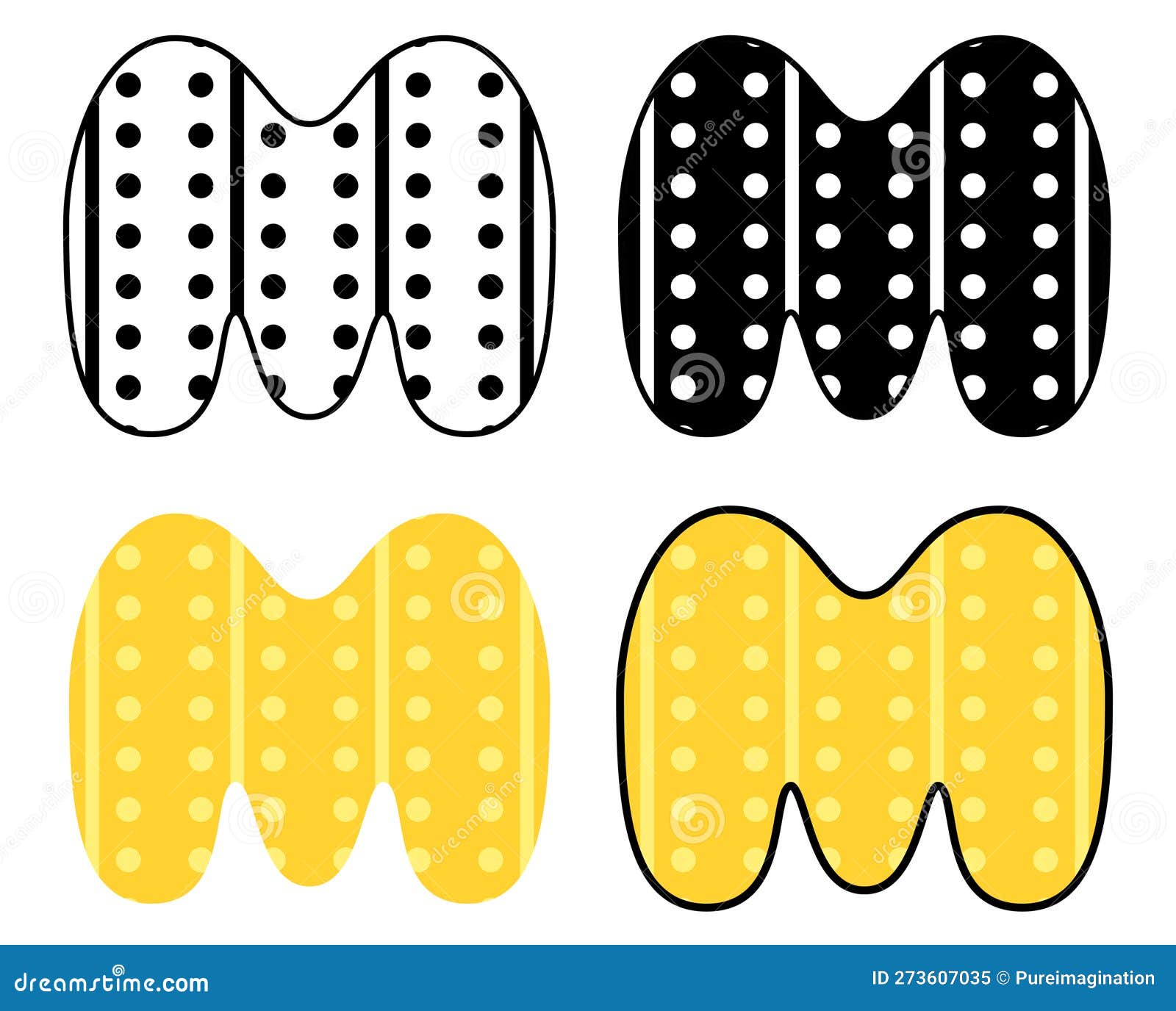 Alphabet M in Flat Style Isolated Stock Vector - Illustration of ...