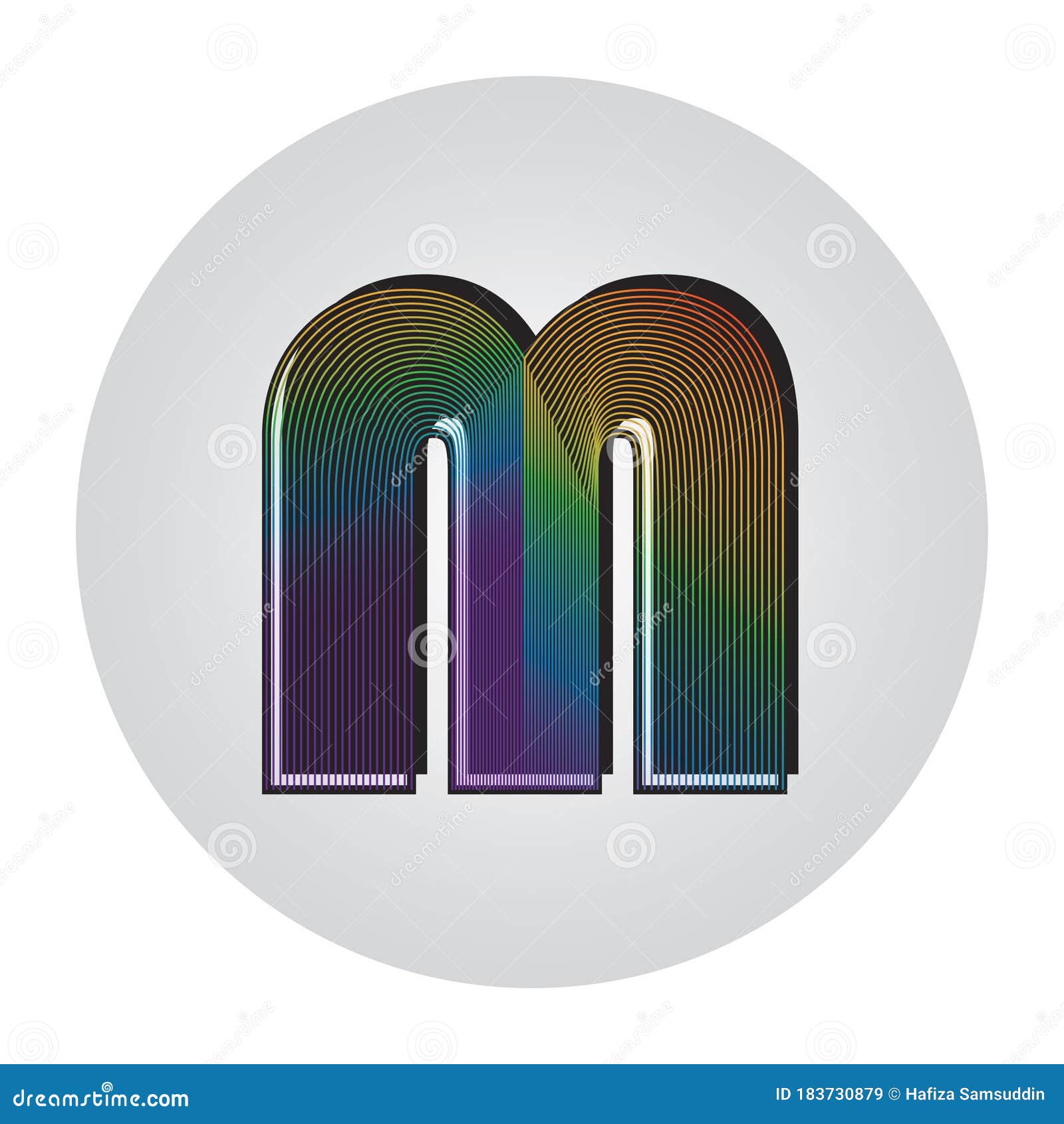 Alphabet M. Vector Illustration Decorative Background Design Stock ...