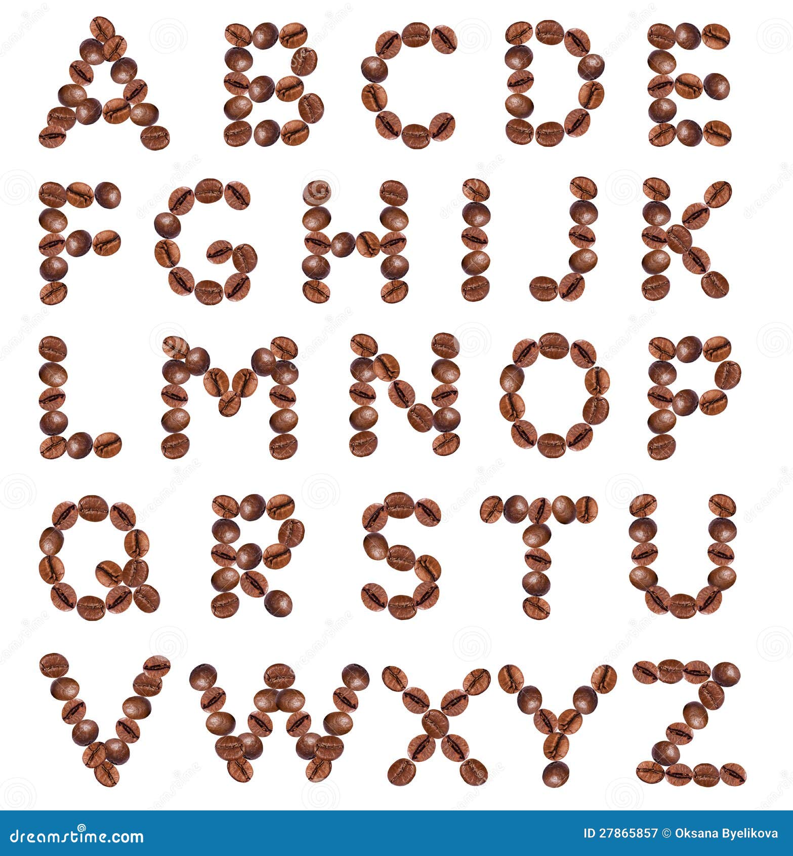 Alphabet Made from Coffee Beans. Stock Image - Image of font ...
