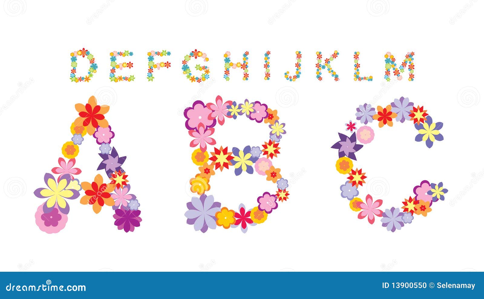Alphabet made by flowers stock vector. Illustration of floral - 13900550