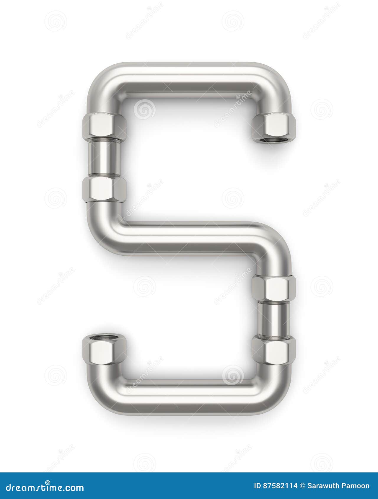 Alphabet Made of Metal Pipe, Letter S. Stock Illustration ...