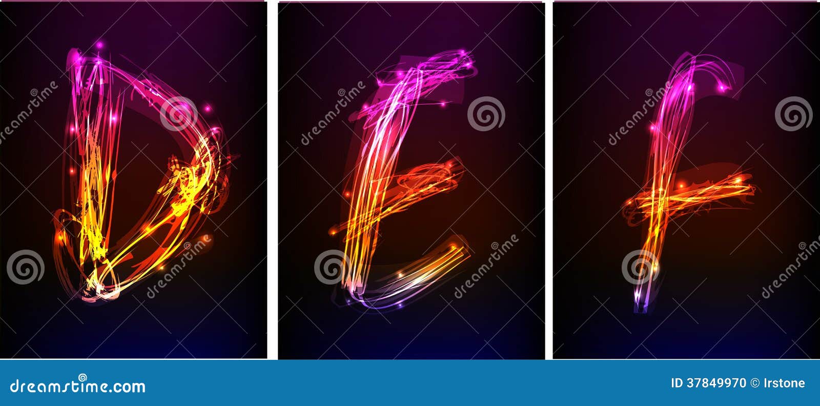 Alphabet Made of Neon Light Stock Vector - Illustration of buttons ...