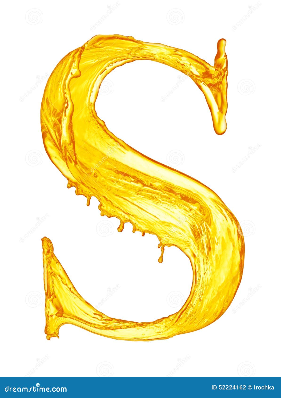 Alphabet Made of Orange Juice Splash Stock Illustration - Illustration ...