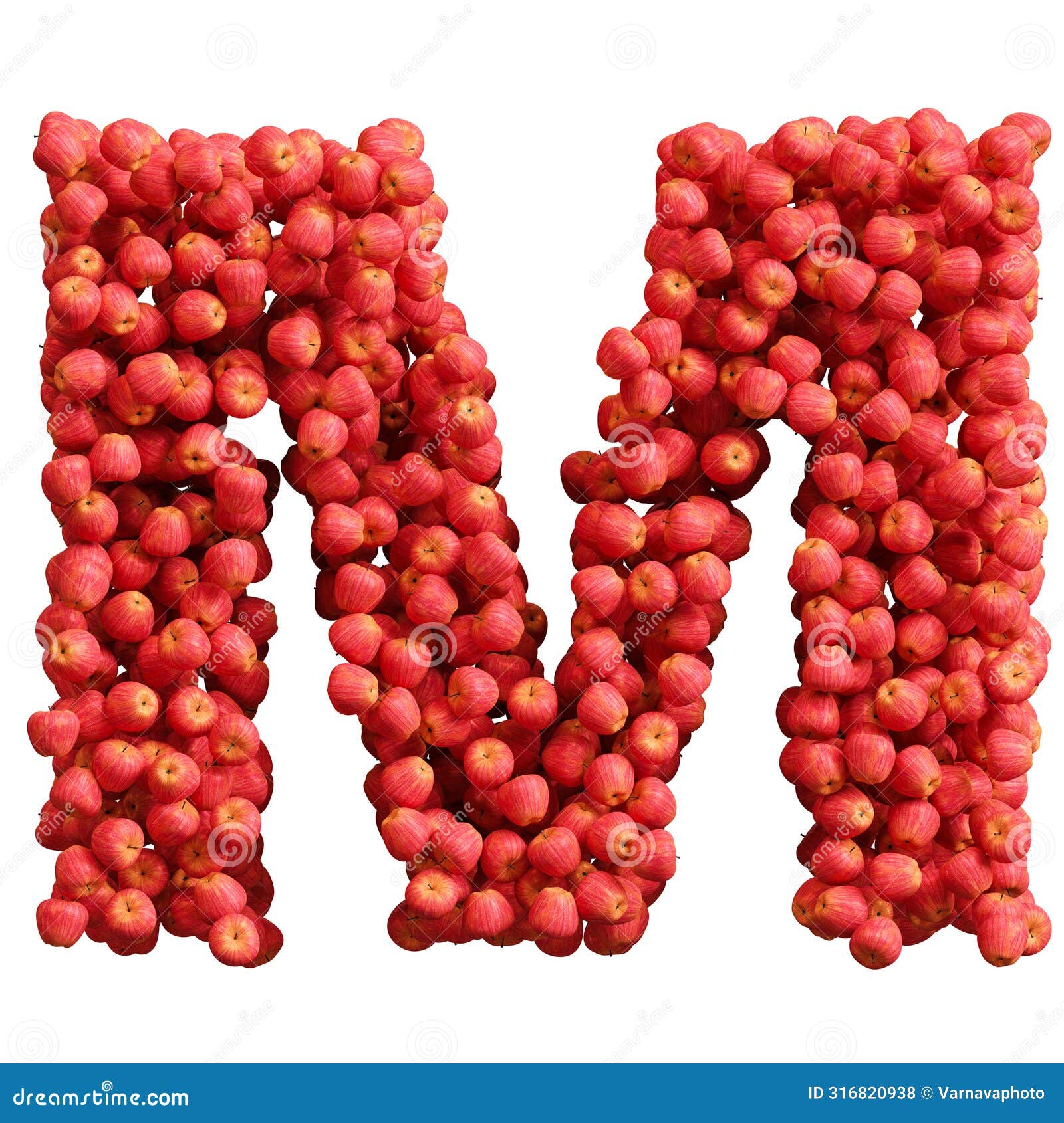 Alphabet Made of Red Apples, Letter M Stock Photo - Illustration of ...