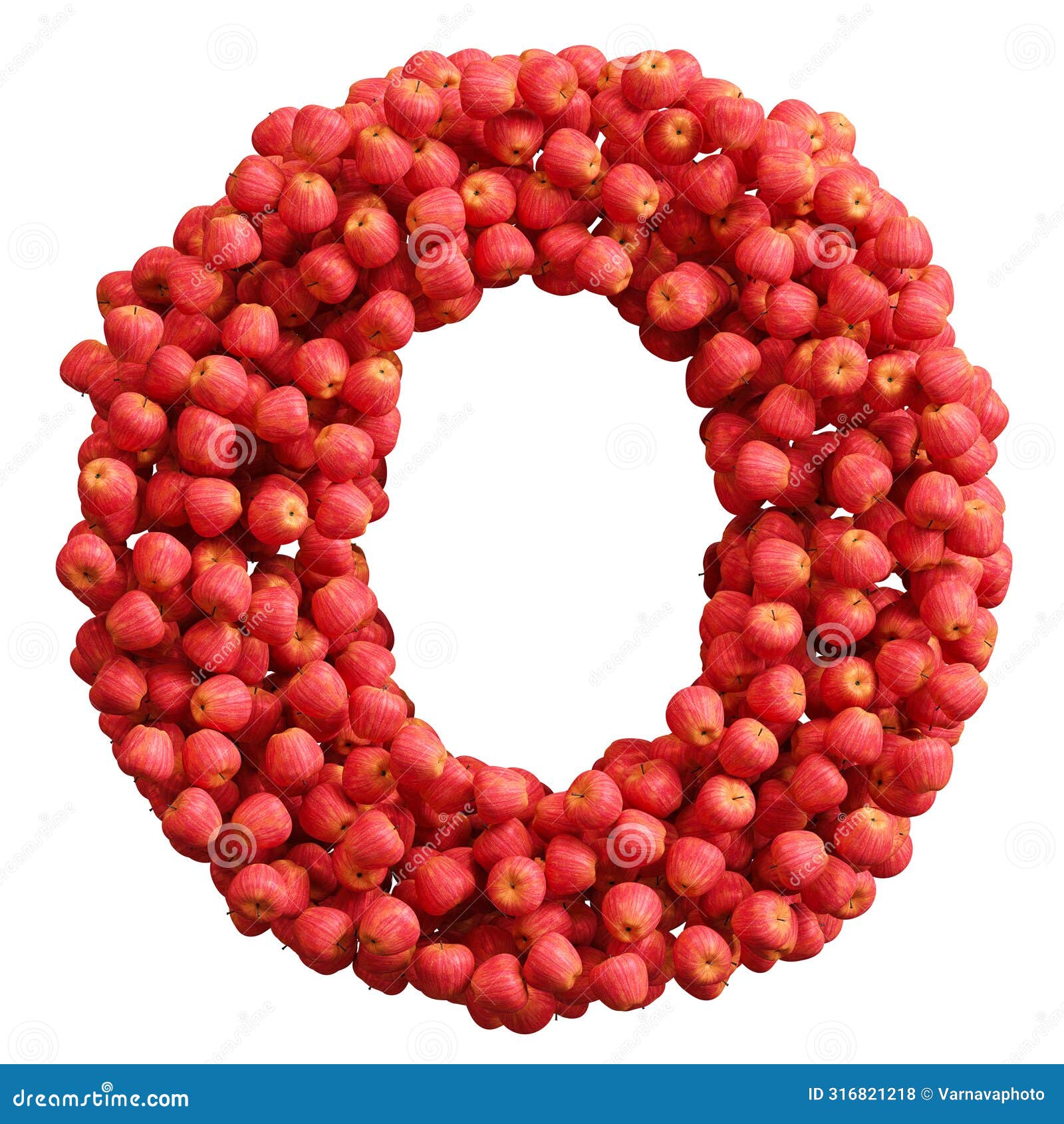 Alphabet Made of Red Apples, Letter O Stock Photo - Illustration of ...