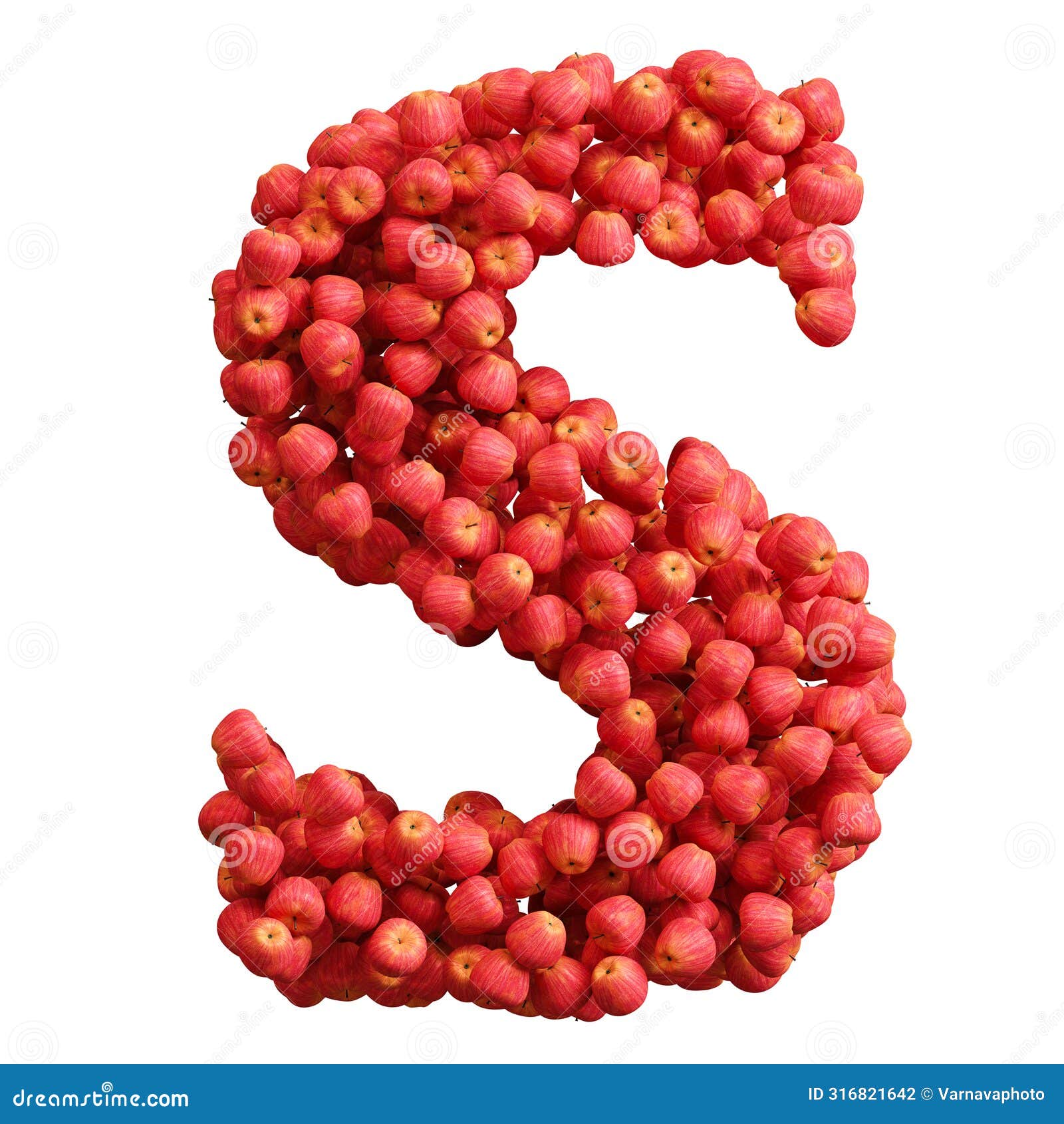 Alphabet Made of Red Apples, Letter S Stock Photo - Illustration of ...