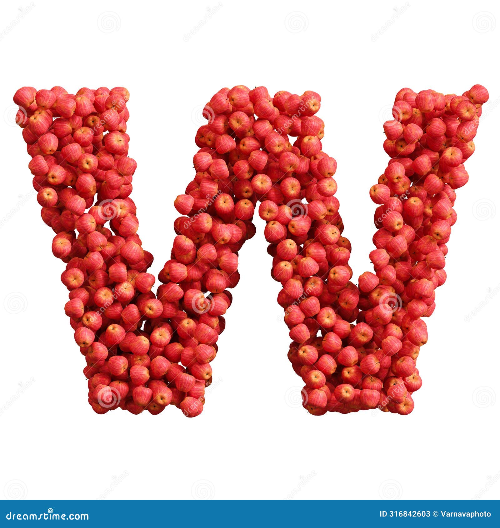 Alphabet Made of Red Apples, Letter W Stock Image - Illustration of ...