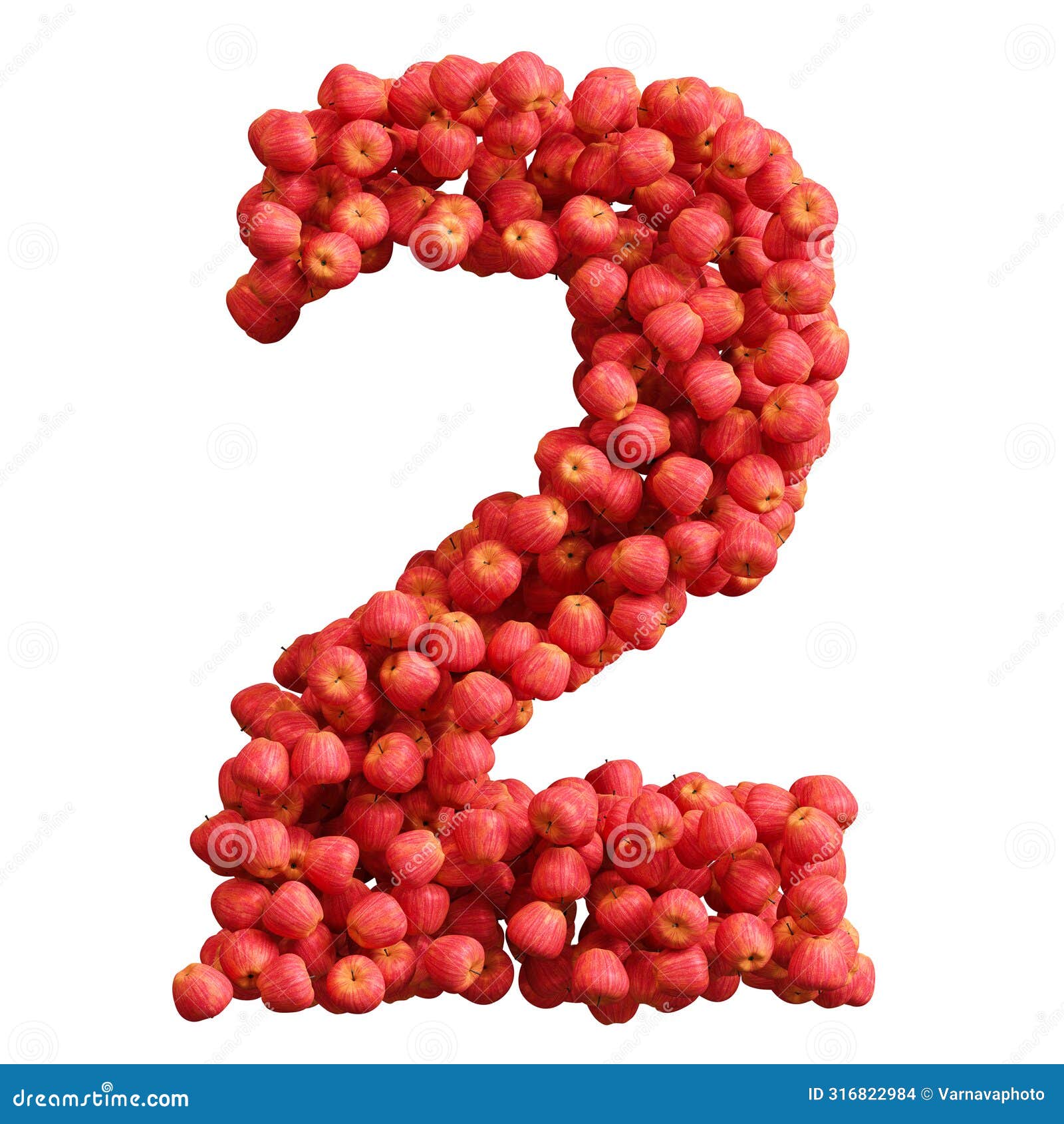 Alphabet Made of Red Apples, Number Two Stock Photo - Illustration of ...