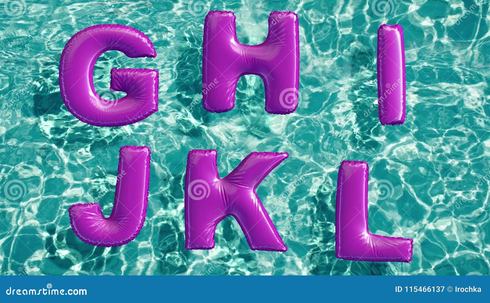 Alphabet Made of Shaped Inflatable Swim Ring Floating in a Refreshing ...