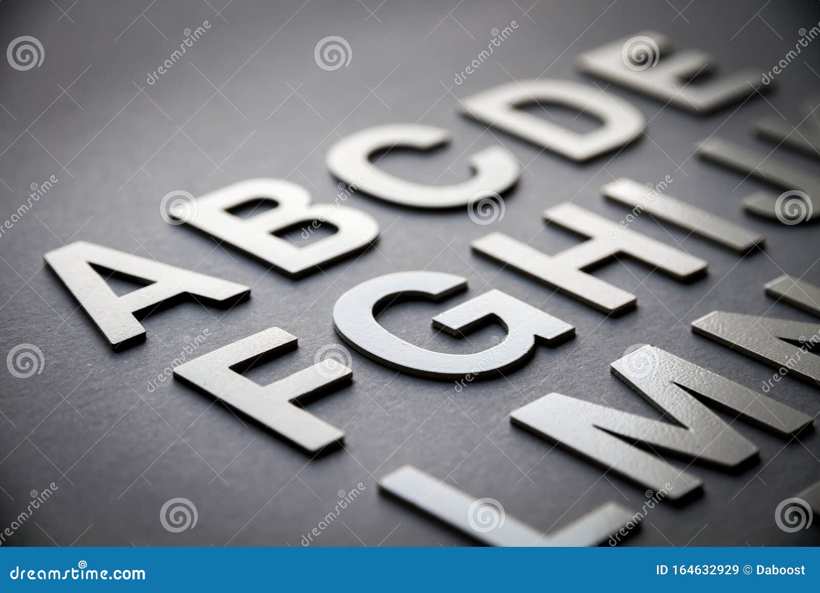 Alphabet Made with Solid Letters Stock Image - Image of board, design ...