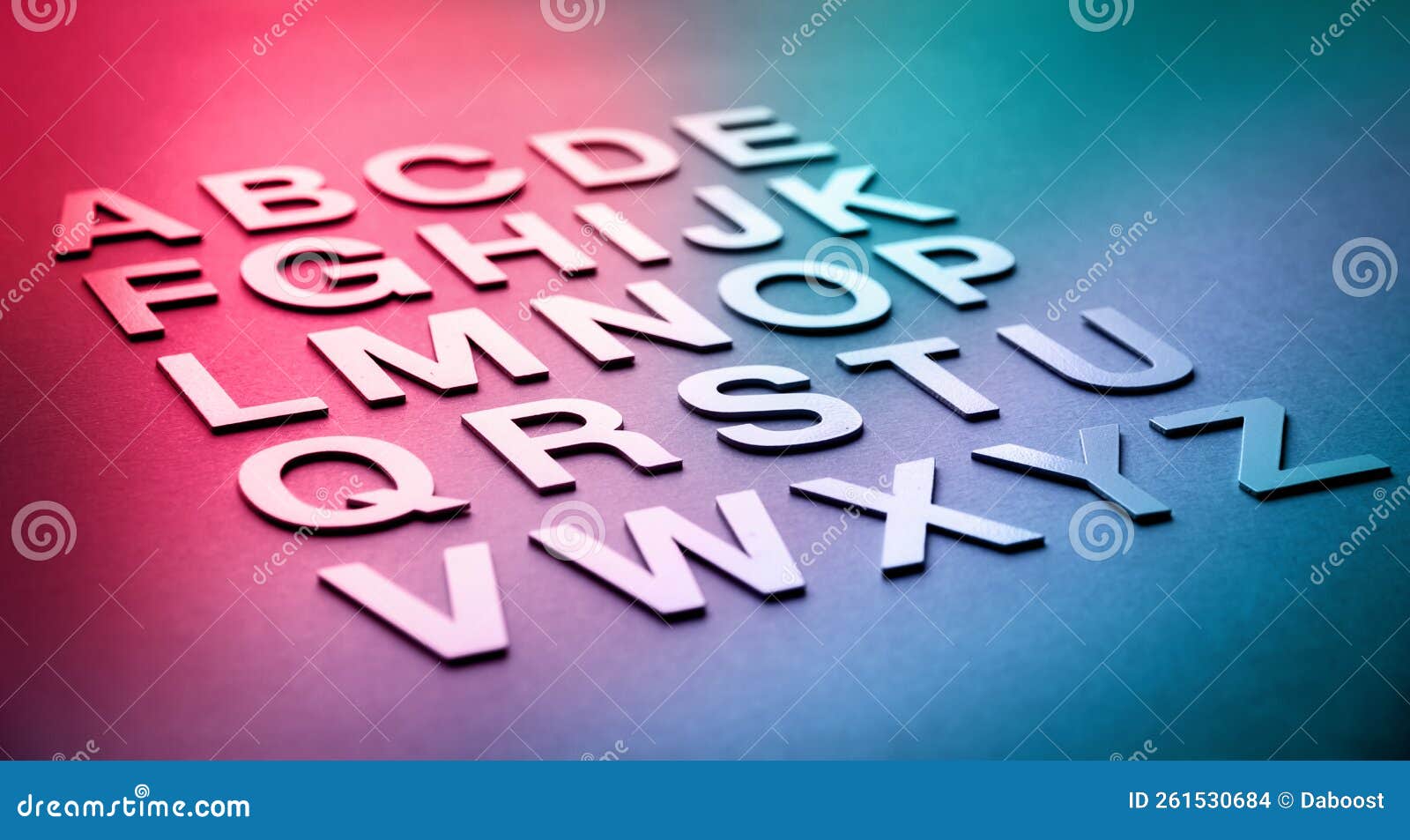 Alphabet Made with Solid Letters Stock Photo - Image of idea, lighting ...