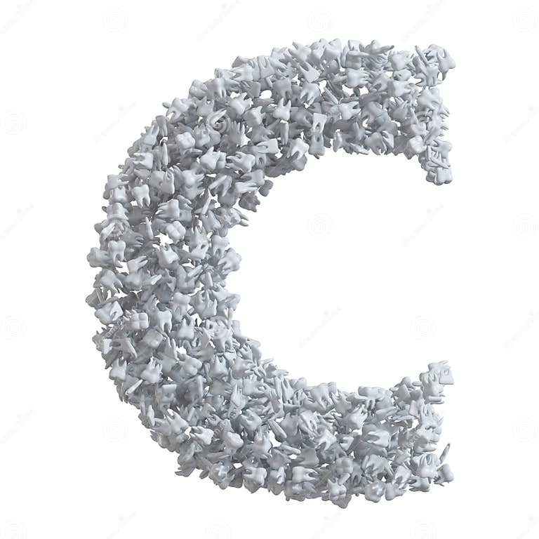 Alphabet Made of Teeth, Letter C Stock Image - Illustration of text ...