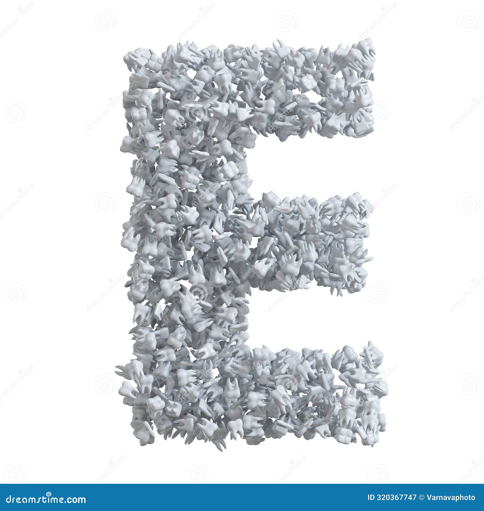 Alphabet Made of Teeth, Letter E Stock Image - Illustration of shape ...