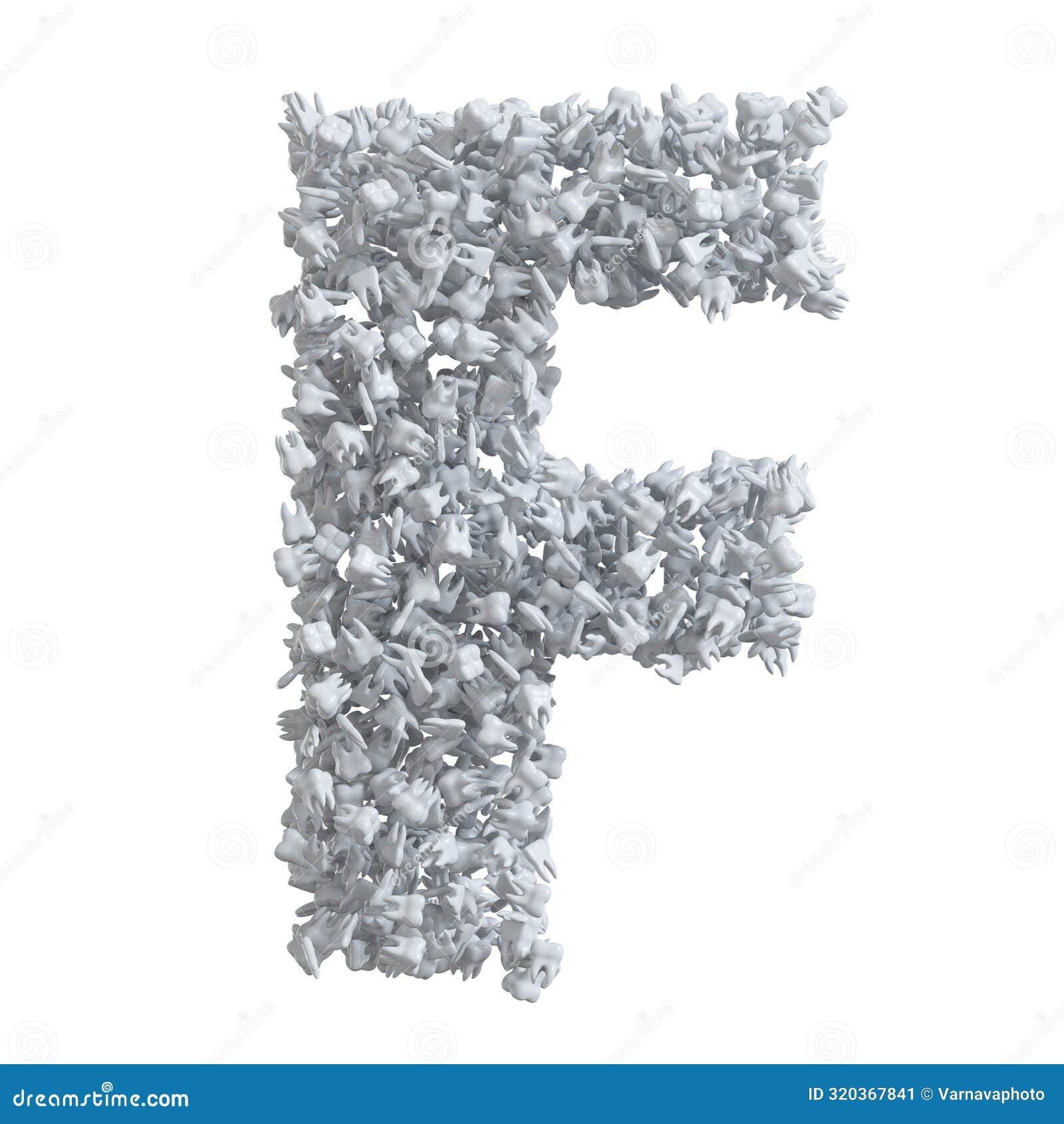 Alphabet Made of Teeth, Letter F Stock Image - Illustration of tooth ...