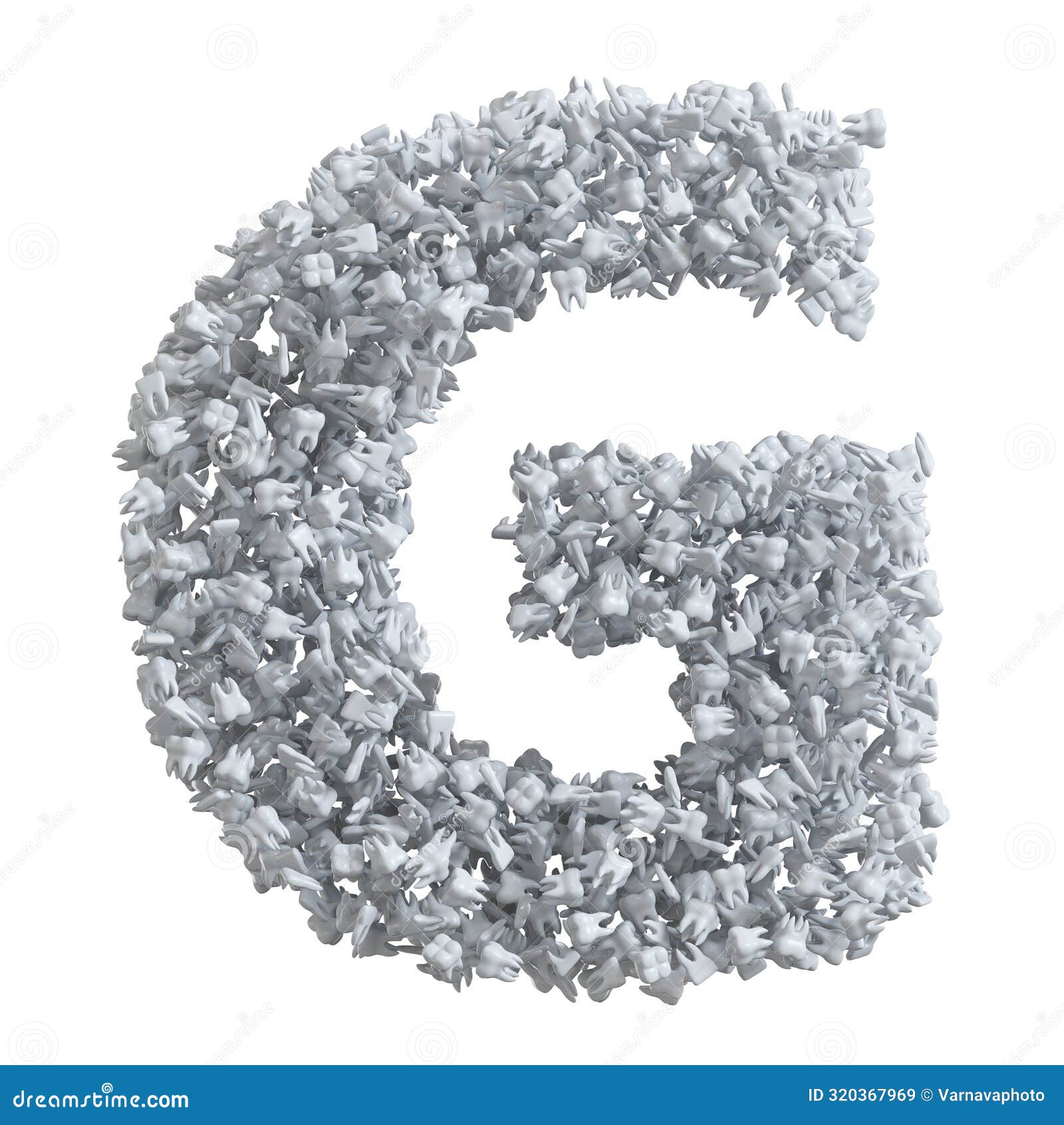 Alphabet Made of Teeth, Letter G Stock Image - Illustration of teeth ...