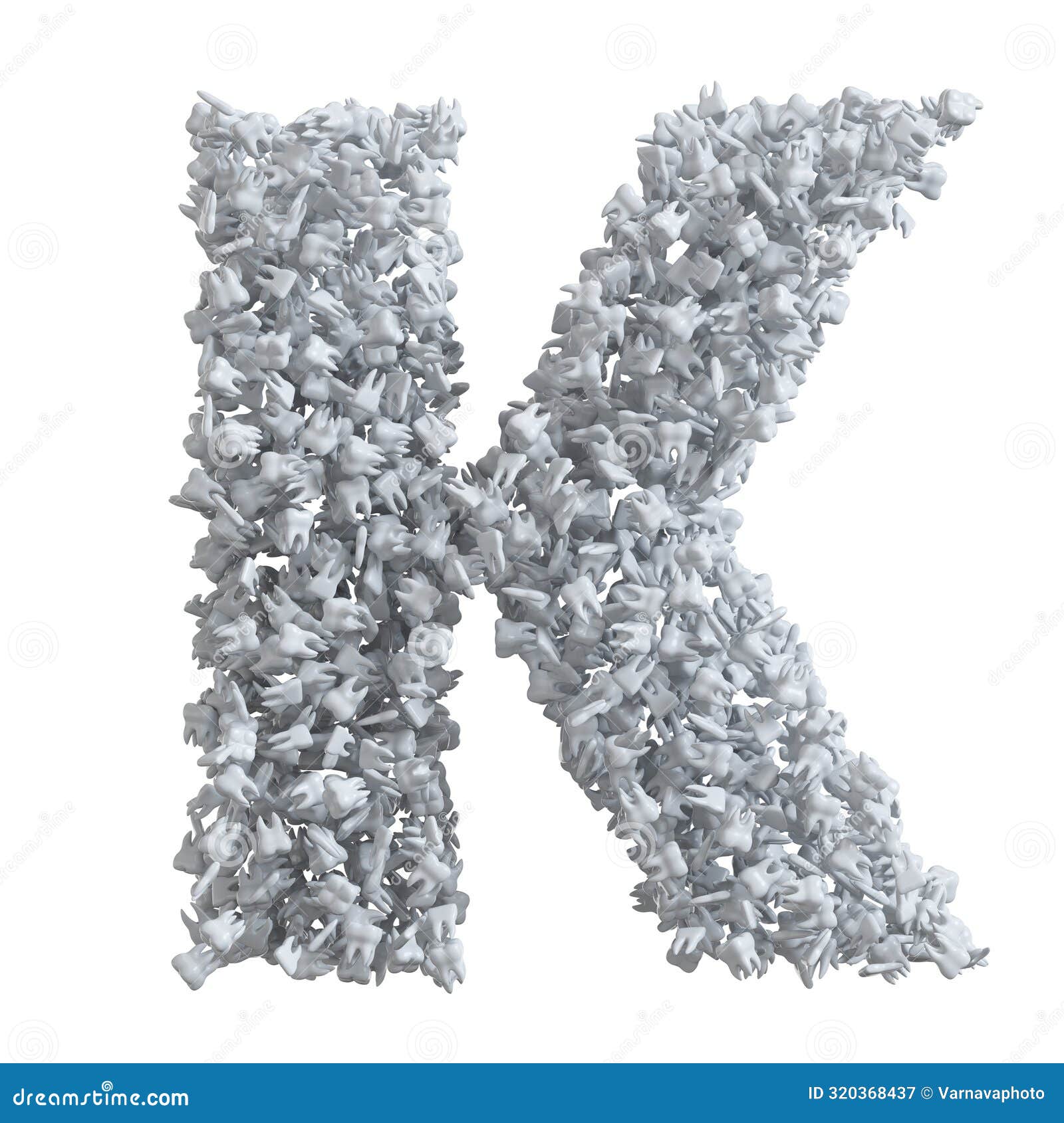 Alphabet Made of Teeth, Letter K Stock Image - Illustration of tooth ...