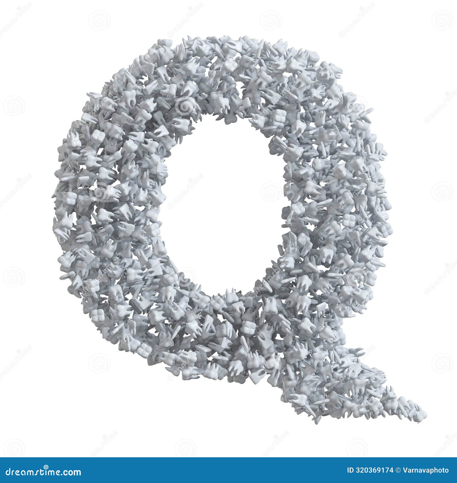 Alphabet Made of Teeth, Letter Q Stock Photo - Image of isolated, text ...