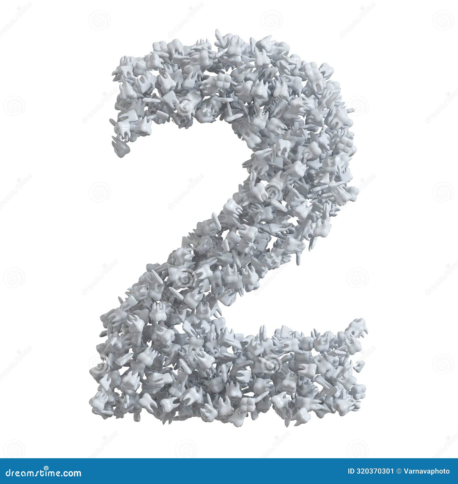 Alphabet Made of Teeth, Number 2 Stock Image - Illustration of clean ...