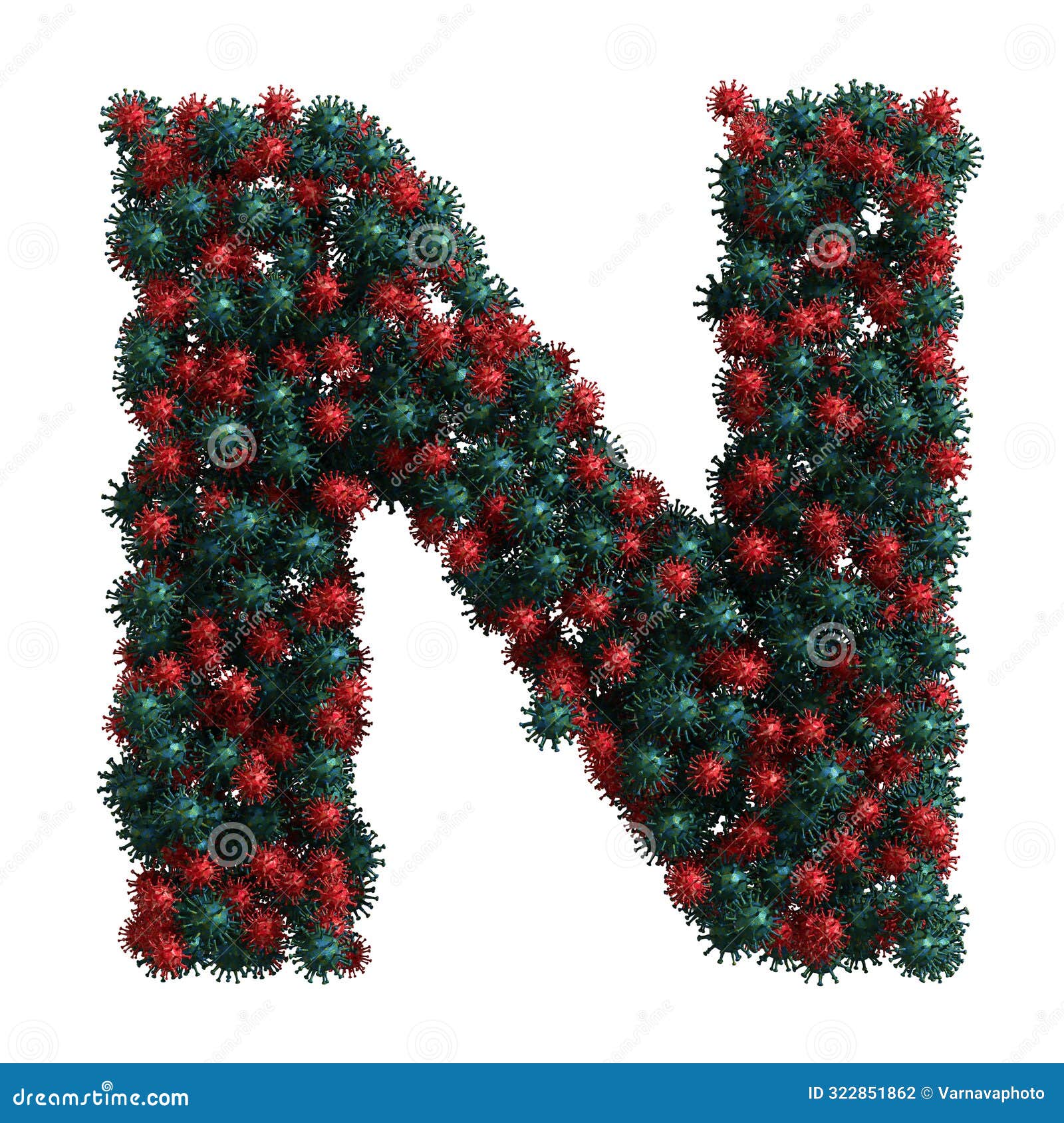 Alphabet Made of Virus Bacteria, Letter N Stock Photo - Illustration of ...