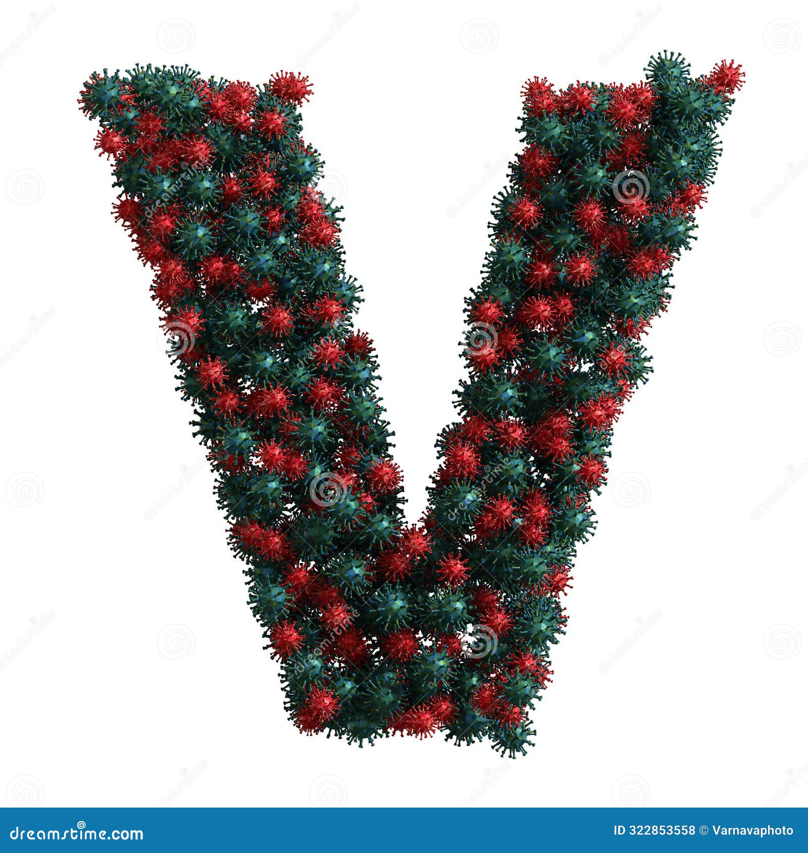 Alphabet Made of Virus Bacteria, Letter V Stock Photo - Illustration of ...