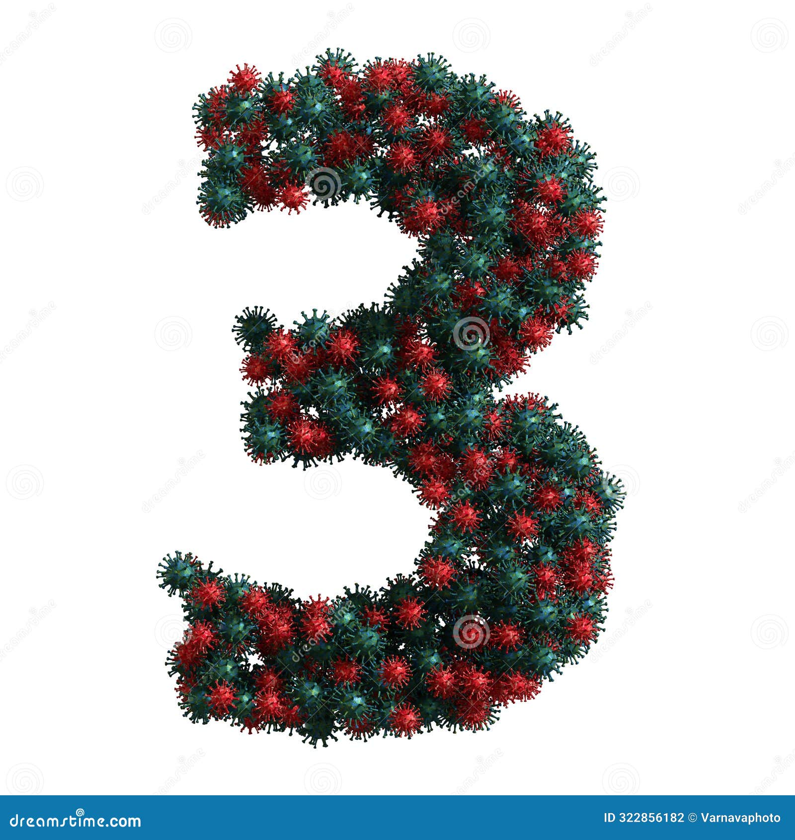 Alphabet Made of Virus Bacteria, Number 3 Stock Photo - Illustration of ...