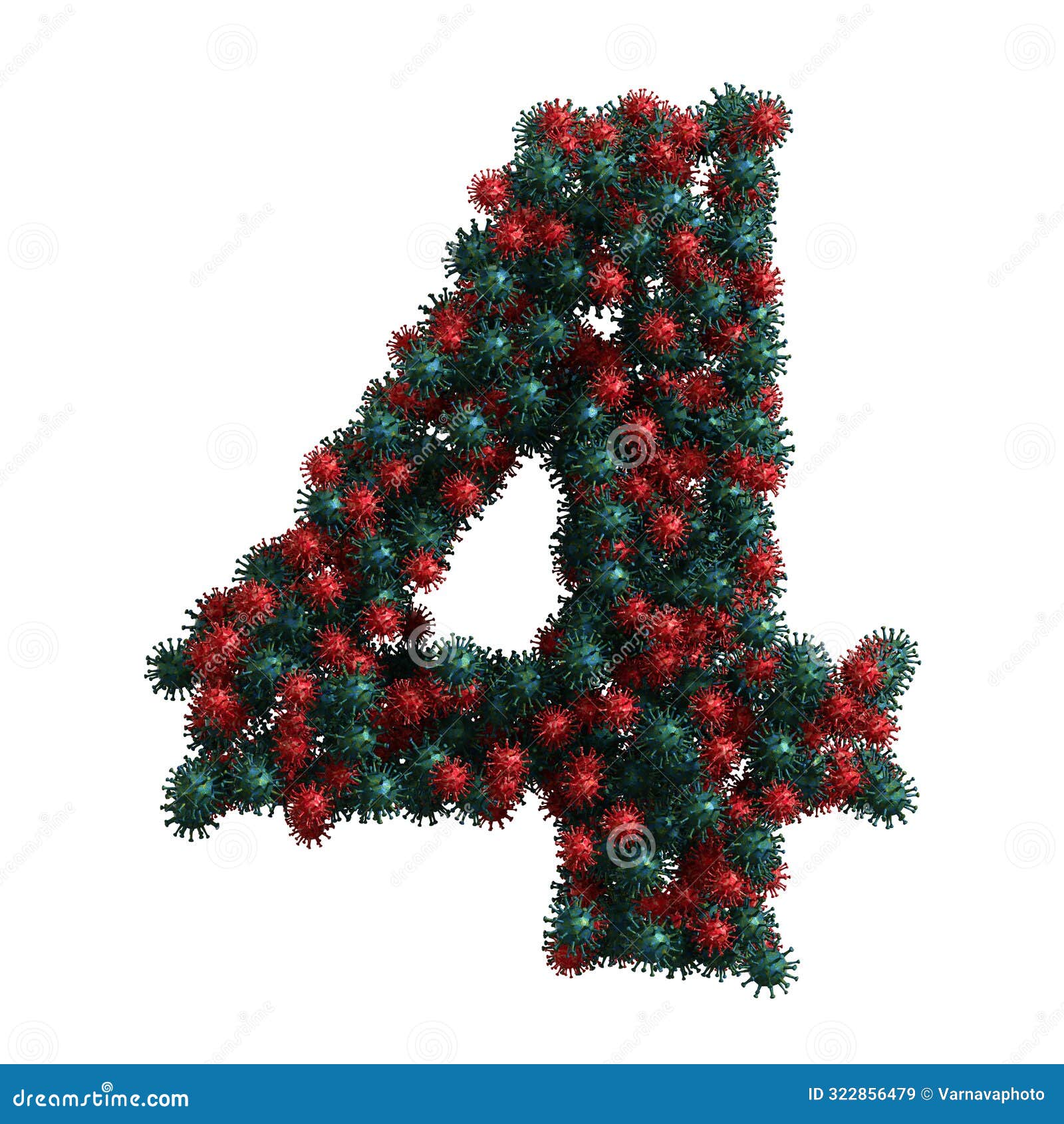 Alphabet Made of Virus Bacteria, Number 4 Stock Image - Illustration of ...
