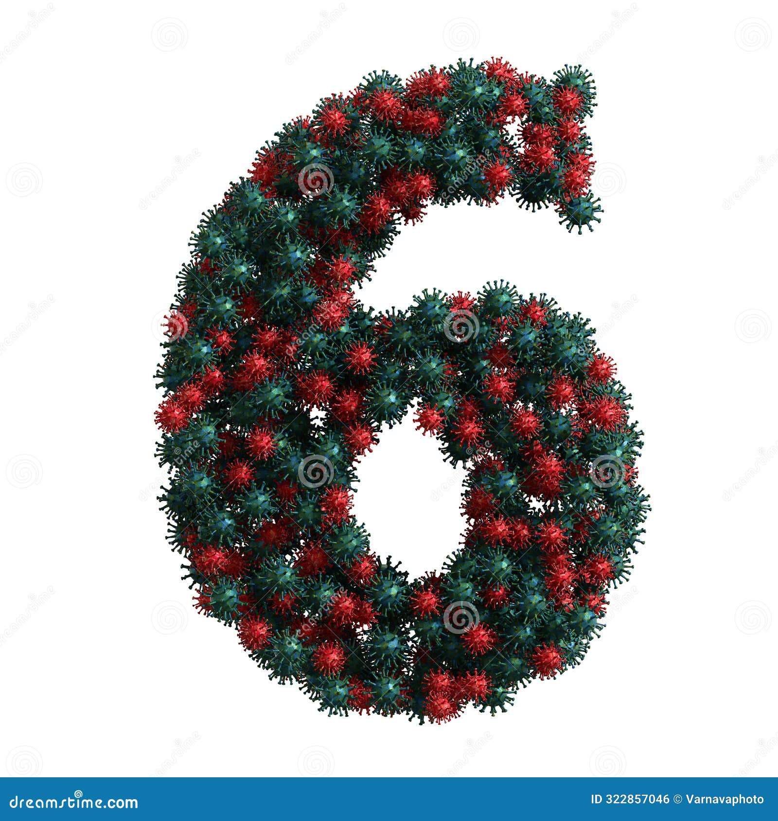 Alphabet Made of Virus Bacteria, Number 6 Stock Photo - Illustration of ...