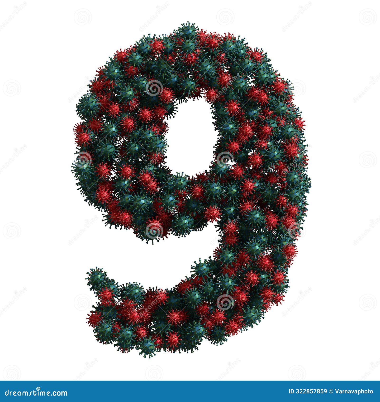 Alphabet Made of Virus Bacteria, Number 9 Stock Image - Illustration of ...