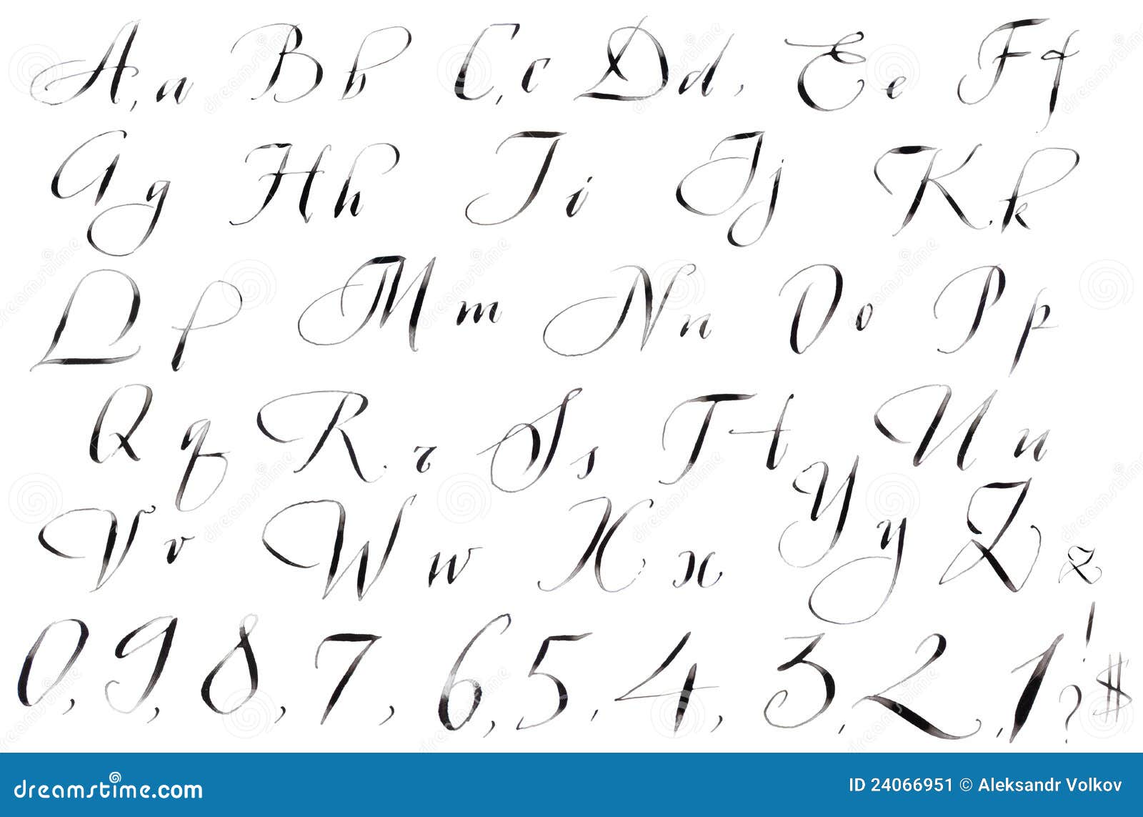 Alphabet Manuscrit De Calligraphie Illustration Stock - Illustration du ...