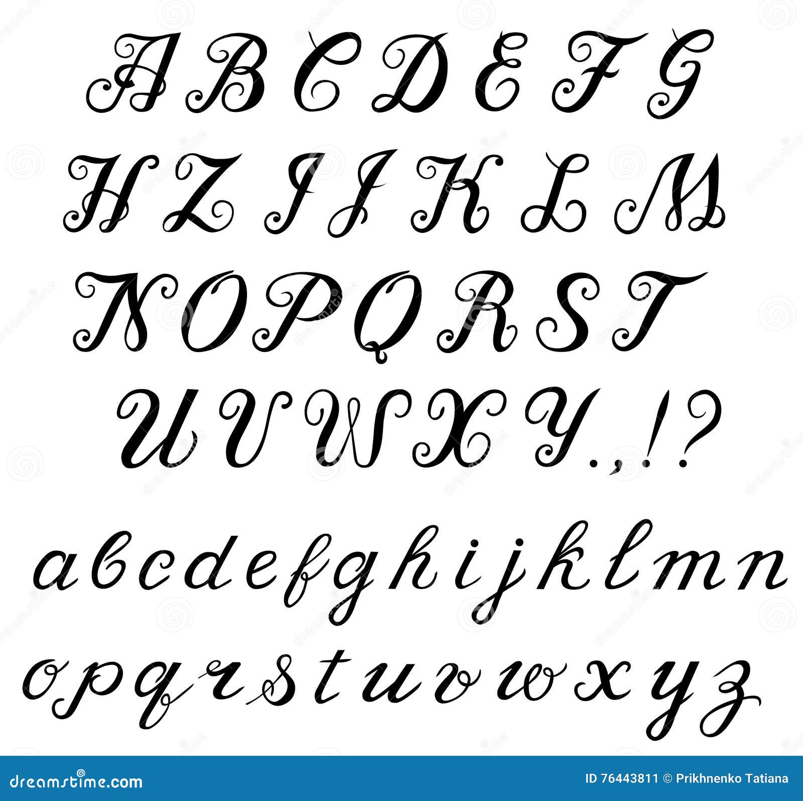 Alphabet Manuscrit De Calligraphie Illustration de Vecteur ...