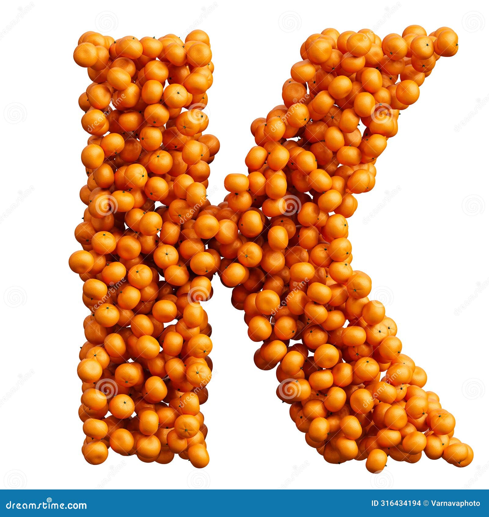 Alphabet from Many Oranges, Letter K Stock Photo - Illustration of ...
