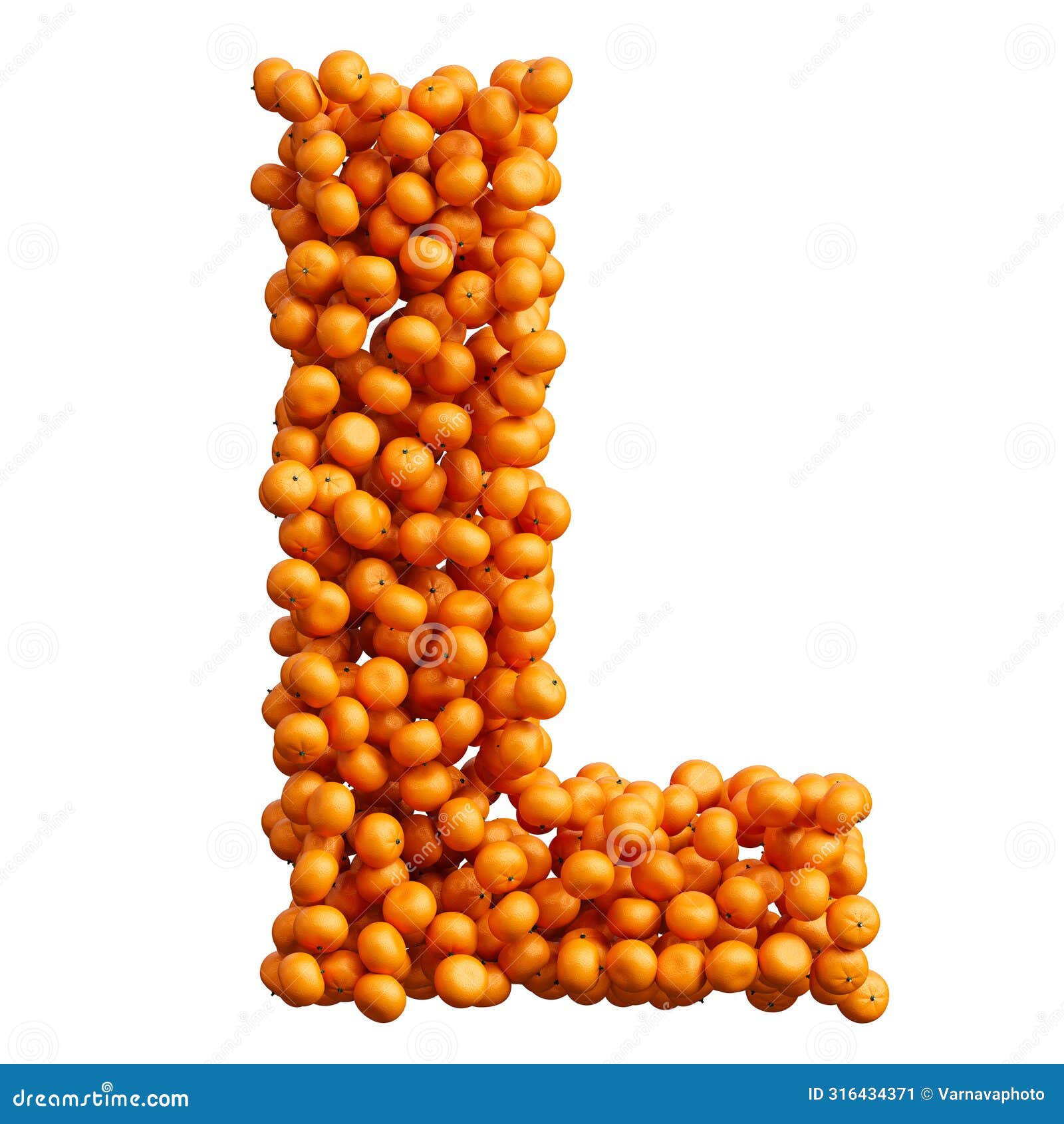 Alphabet from Many Oranges, Letter L Stock Image - Illustration of ...
