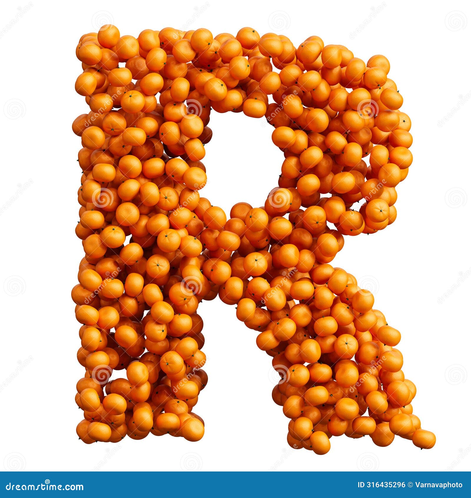Alphabet from Many Oranges, Letter R Stock Photo - Illustration of ...