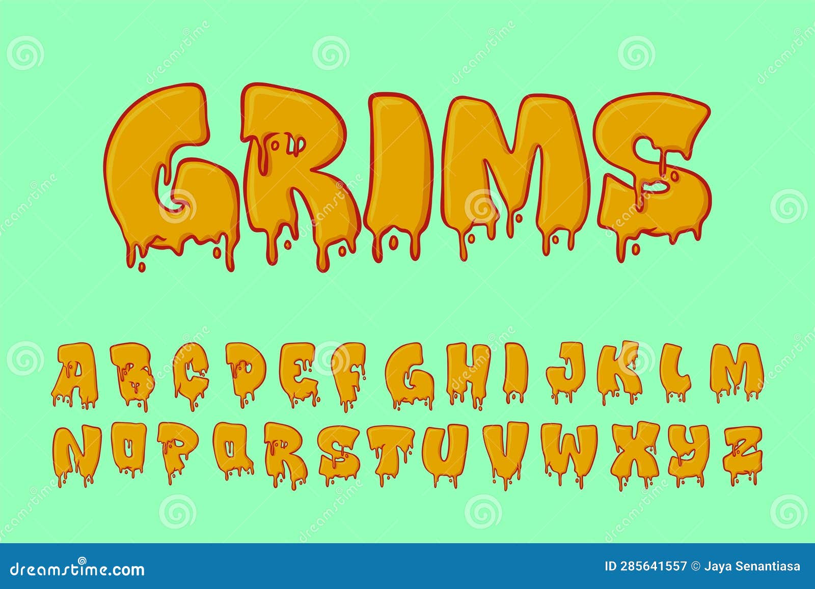Alphabet Melt Grime Cartoon Vector Stock Vector - Illustration of ...