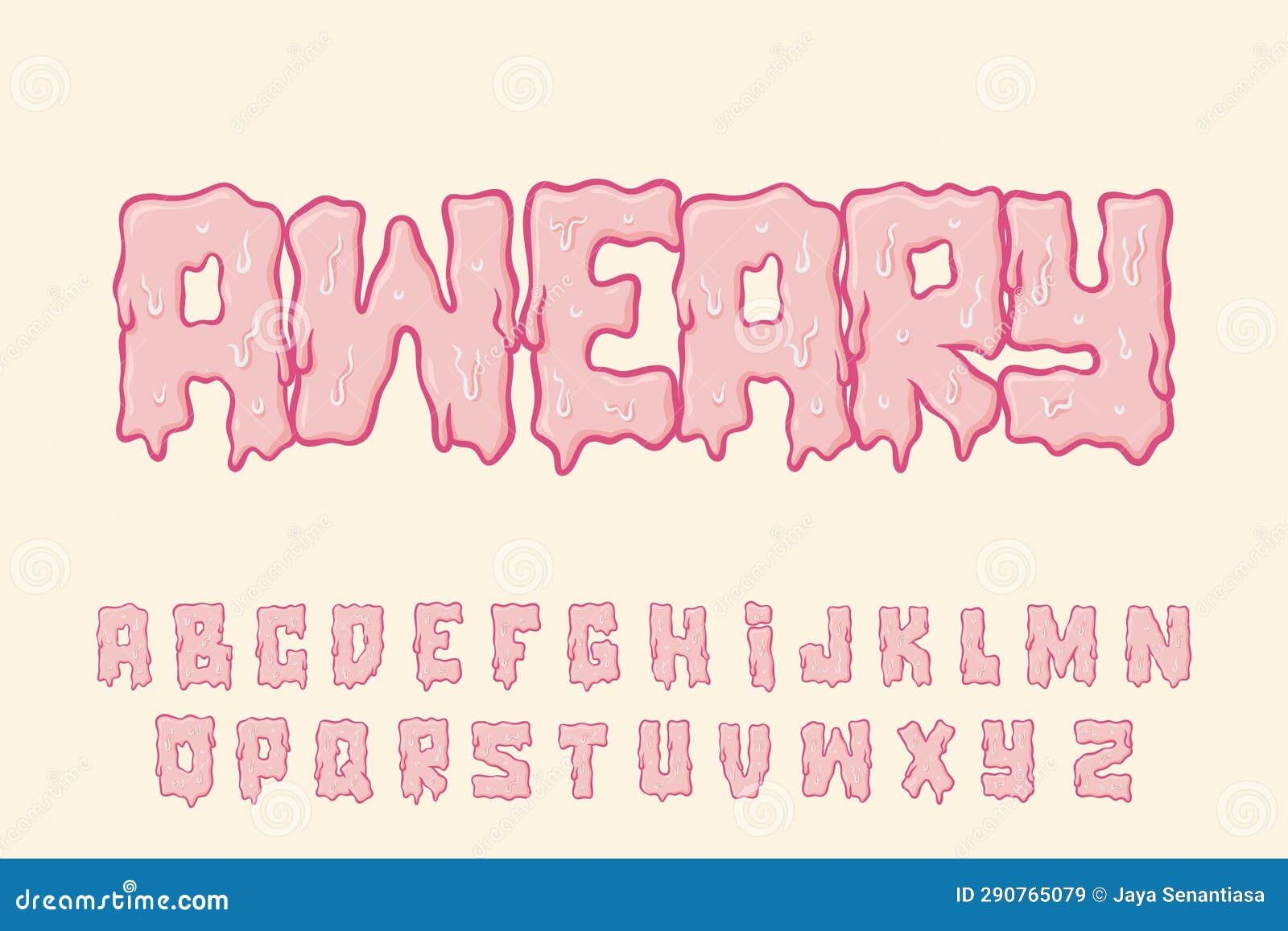 Alphabet Melt Matcha Font Type Cartoon Vector | CartoonDealer.com ...