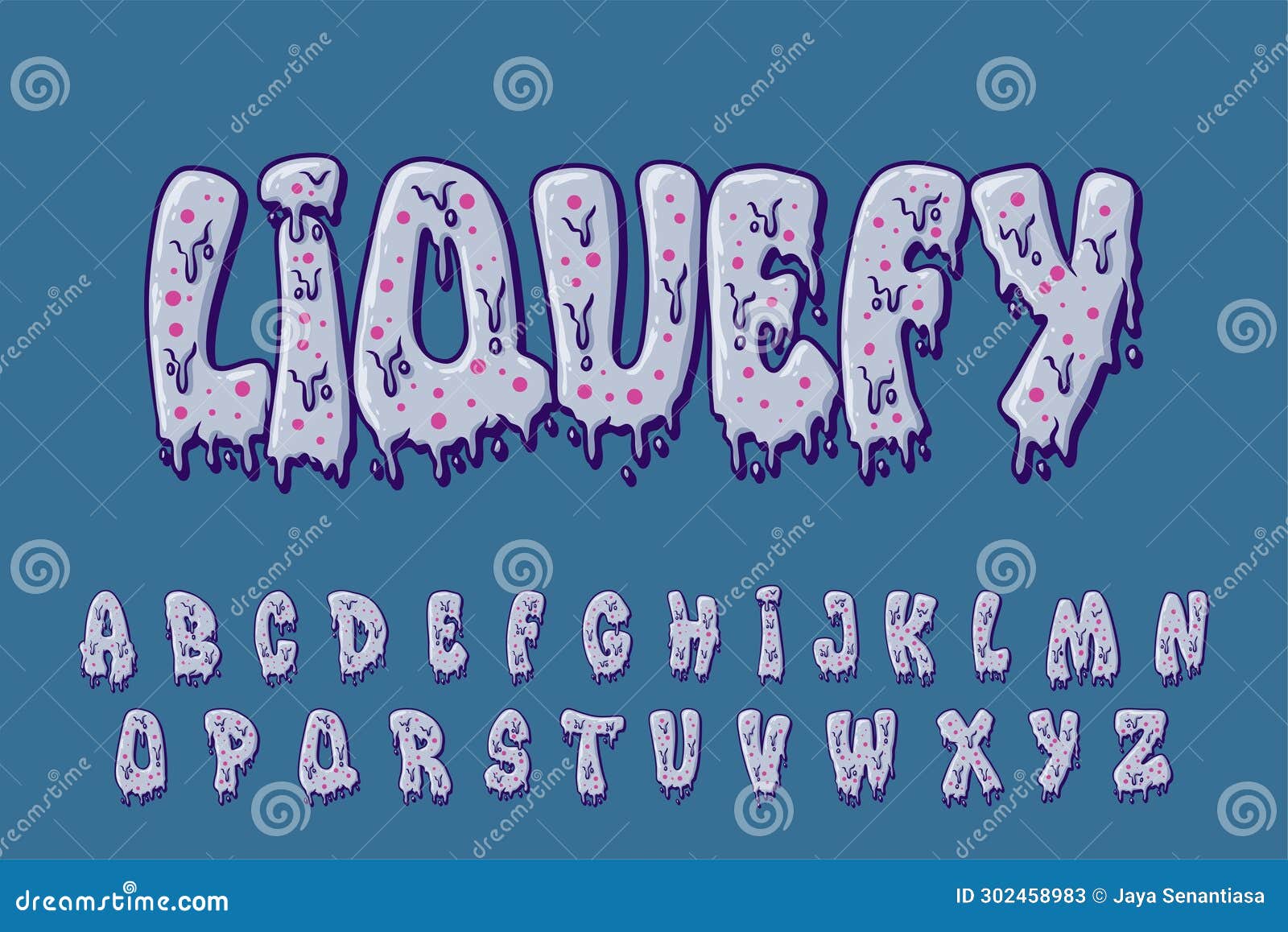 Alphabet Melt Zombie Font Type Cartoon Vector Stock Vector ...